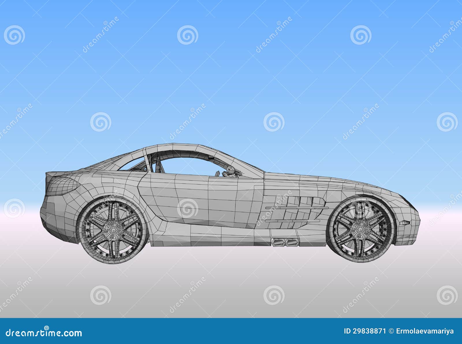 Car with grid. Vector stock vector. Illustration of classic - 29838871