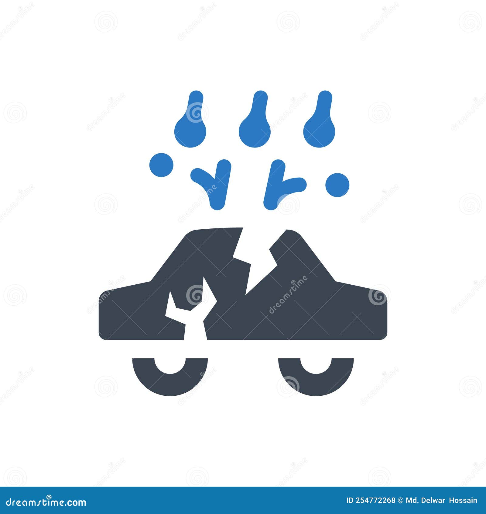 Hail Damage Icon Vector Illustration | CartoonDealer.com #120492730