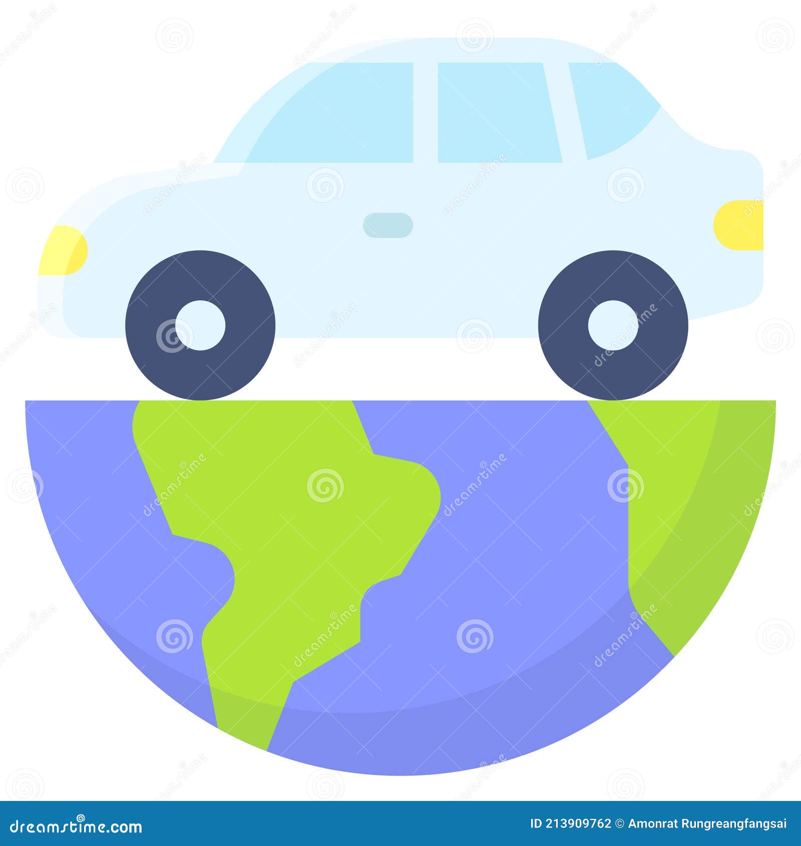 Car on Half Earth Icon, Earth Day Related Vector Stock Vector ...