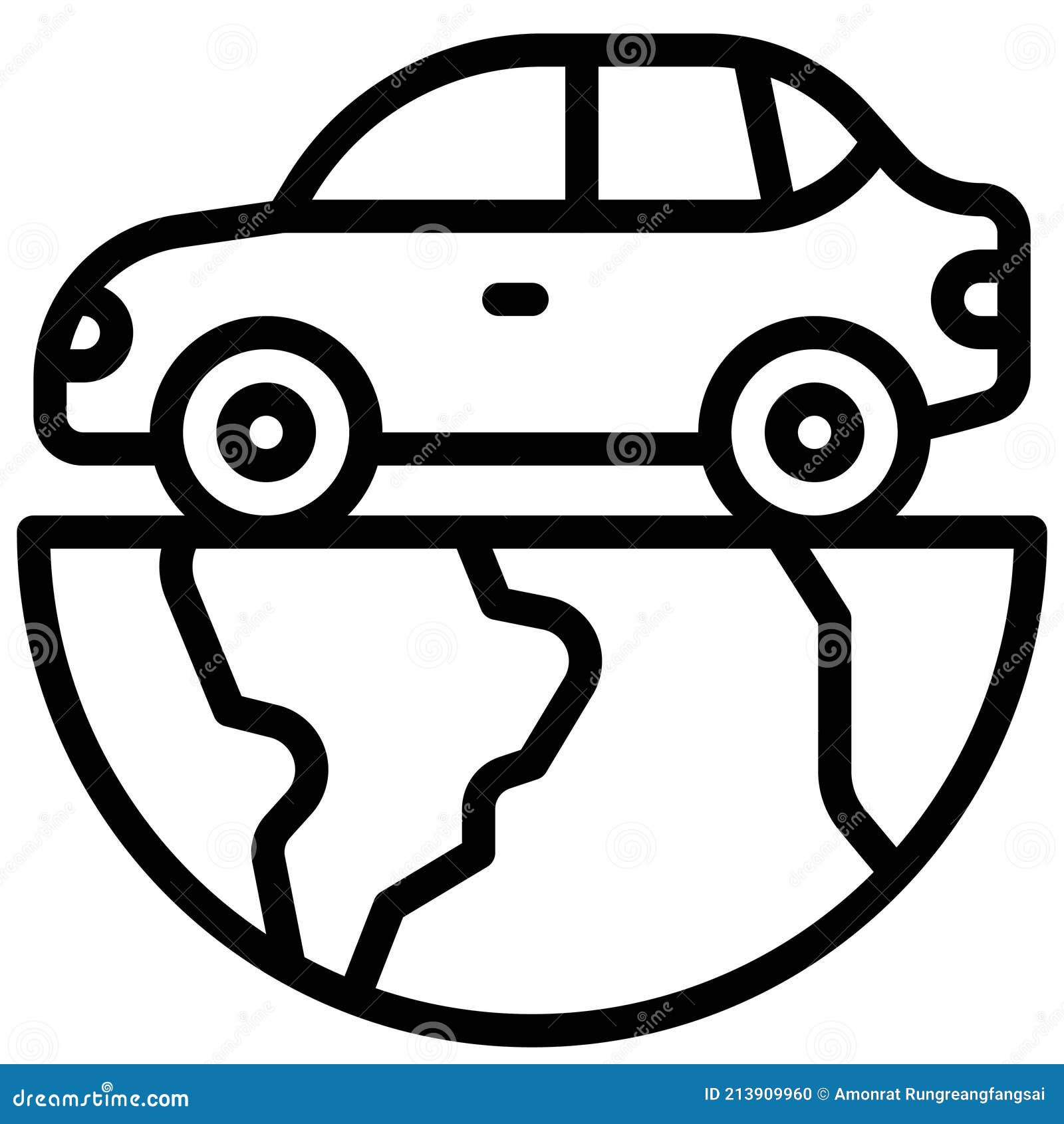 Car on Half Earth Icon, Earth Day Related Vector Stock Vector ...
