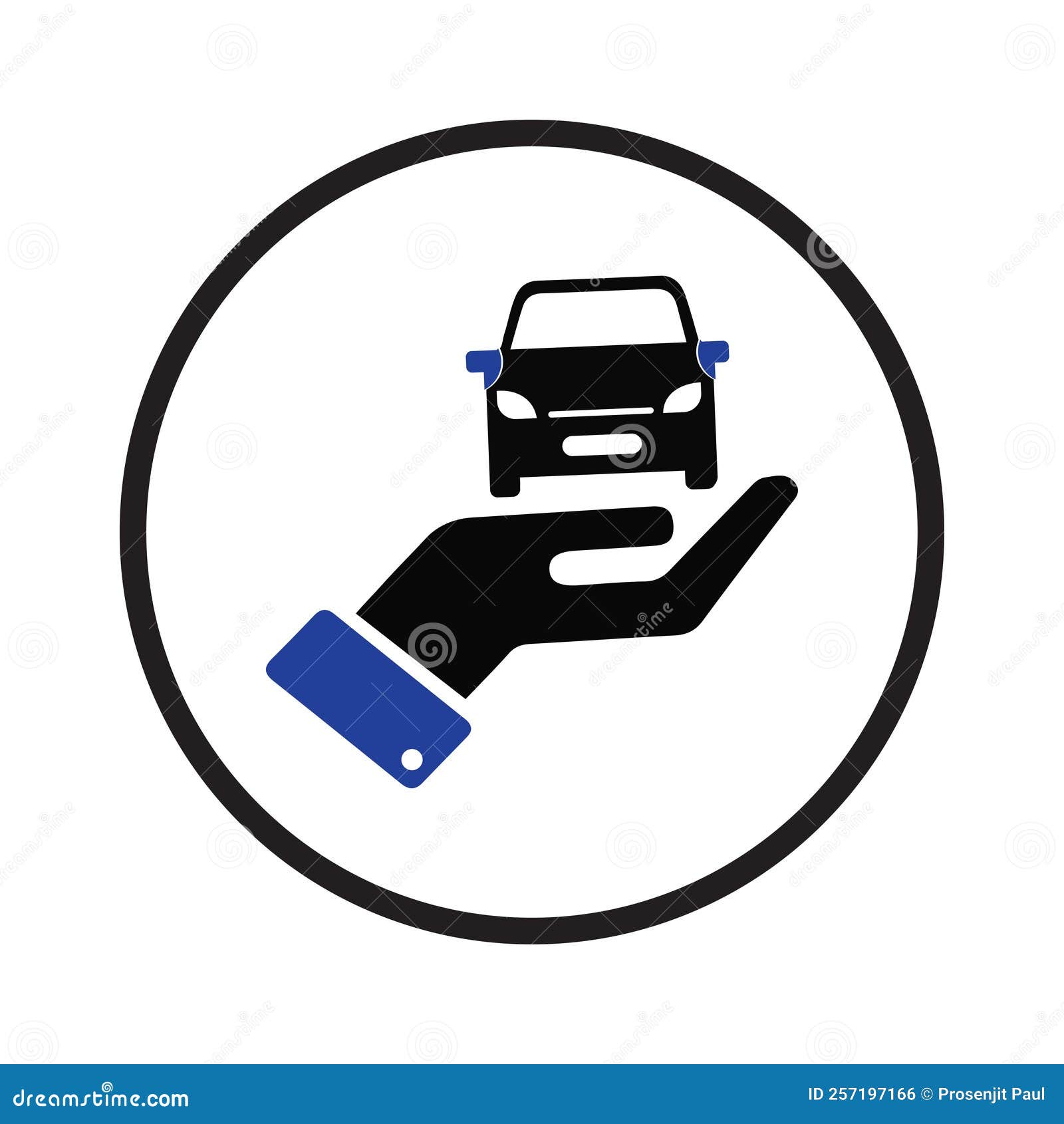 Car on hand icon stock vector. Illustration of cargo - 257197166