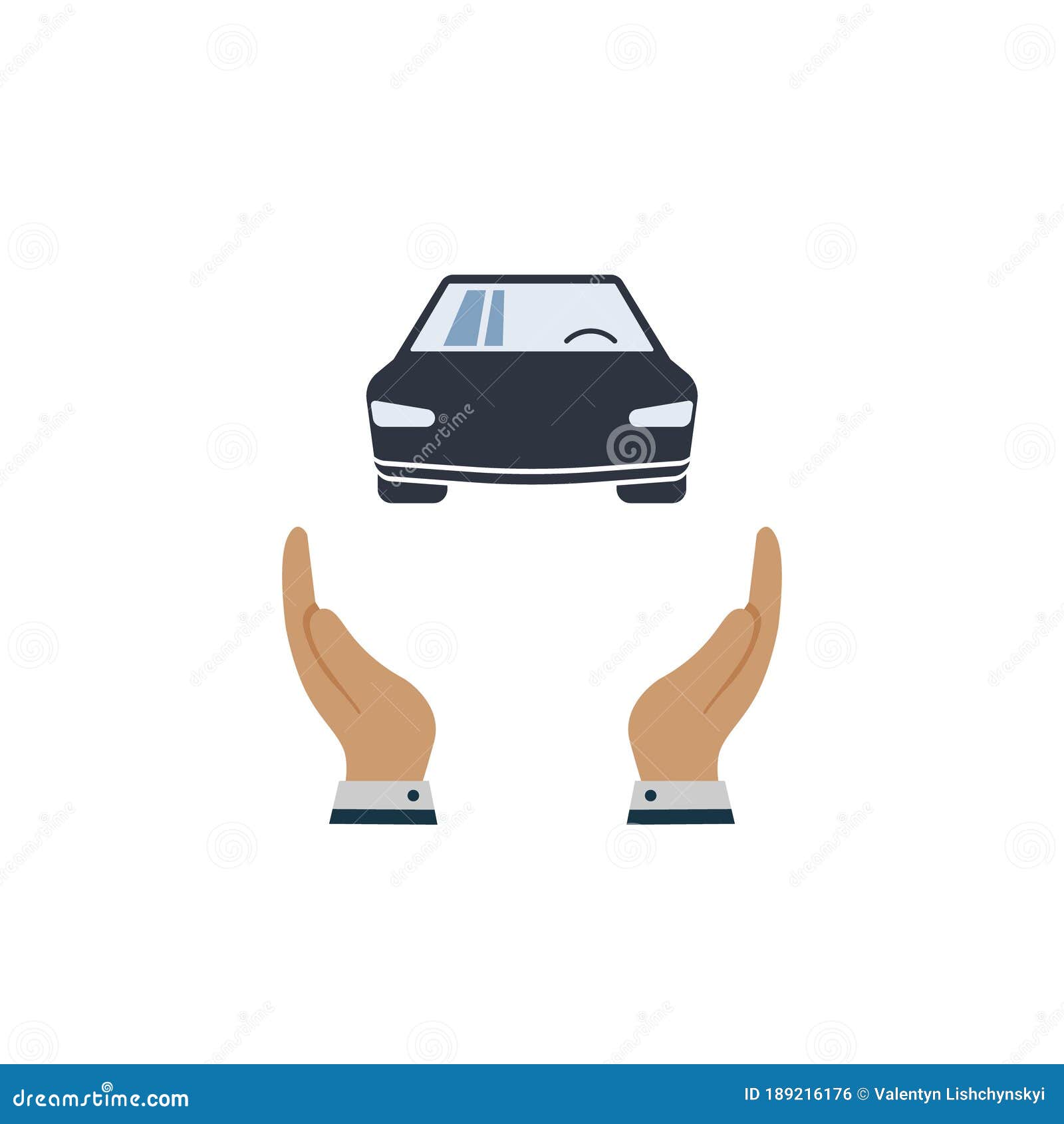 Car in Hand Icon. Vector Symbol in Flat Style on White Background Stock ...