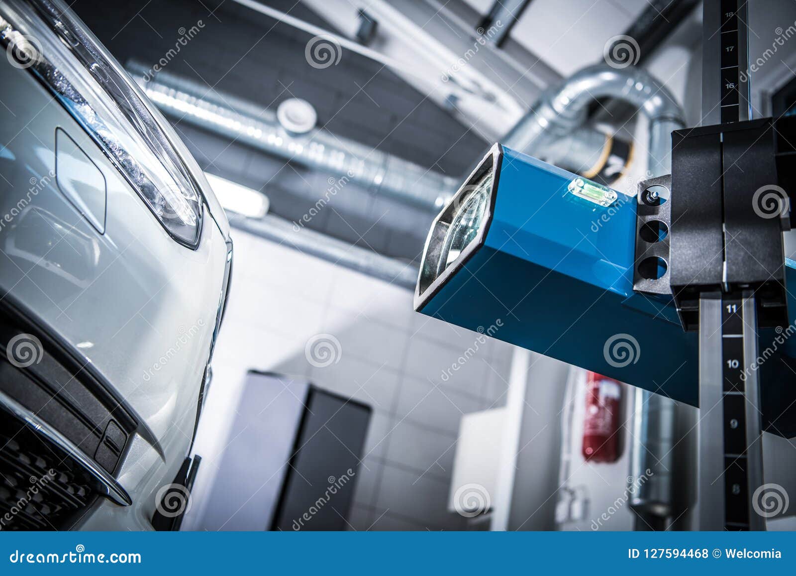 Car Headlight Adjustment Check Stock Photo - Image of automotive, test ...