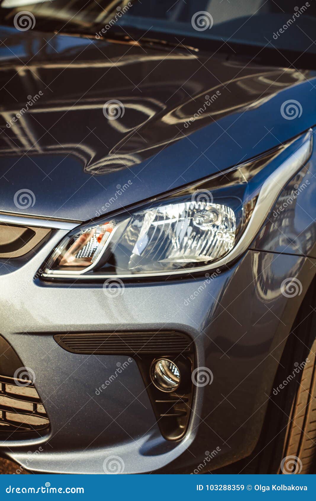 Car headlight in front stock image. Image of optics - 103288359