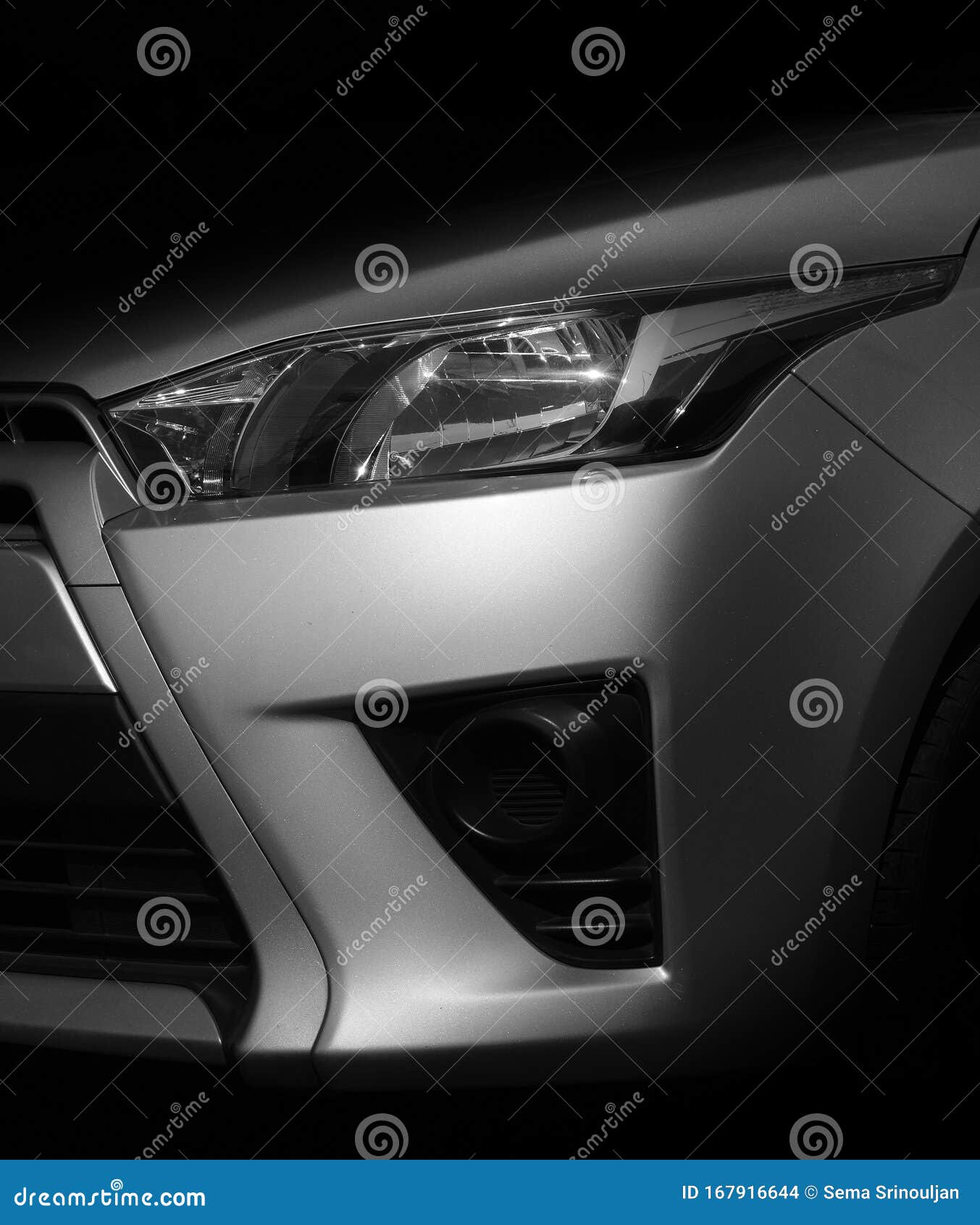 Car Headlight. - Light and Shadow Stock Photo - Image of predatory ...