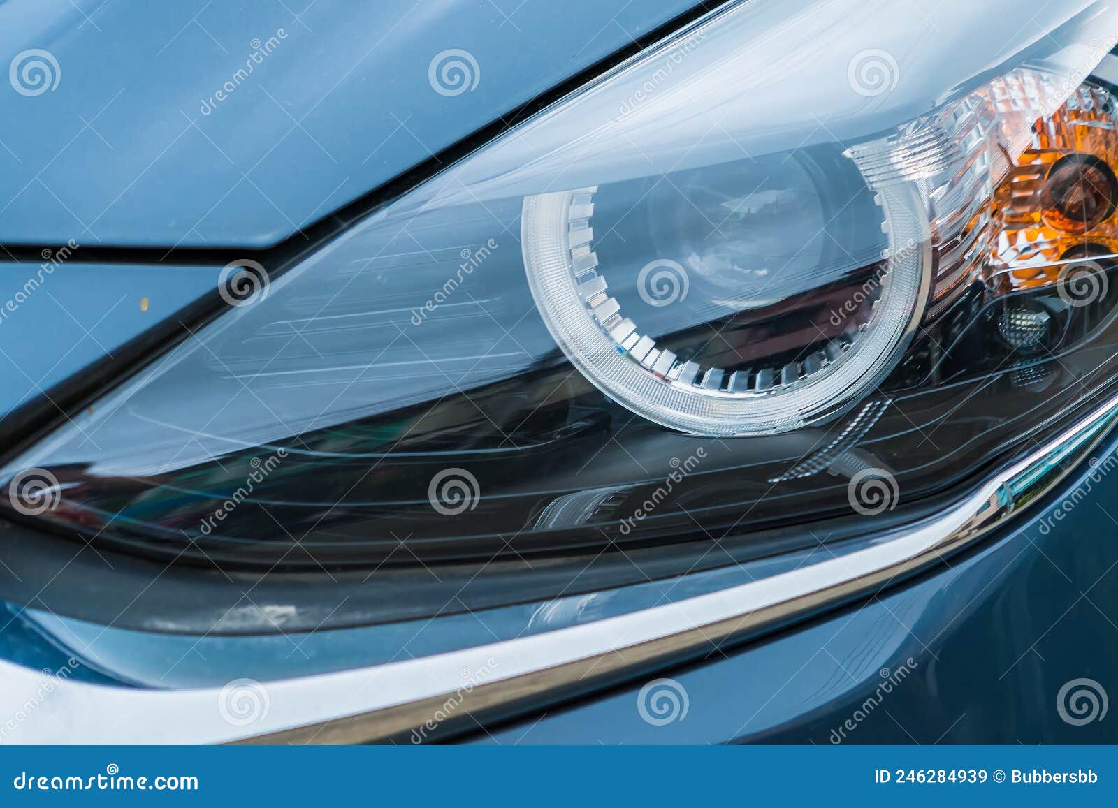 Car Headlight Technology.Front of the Car Stock Image - Image of ...
