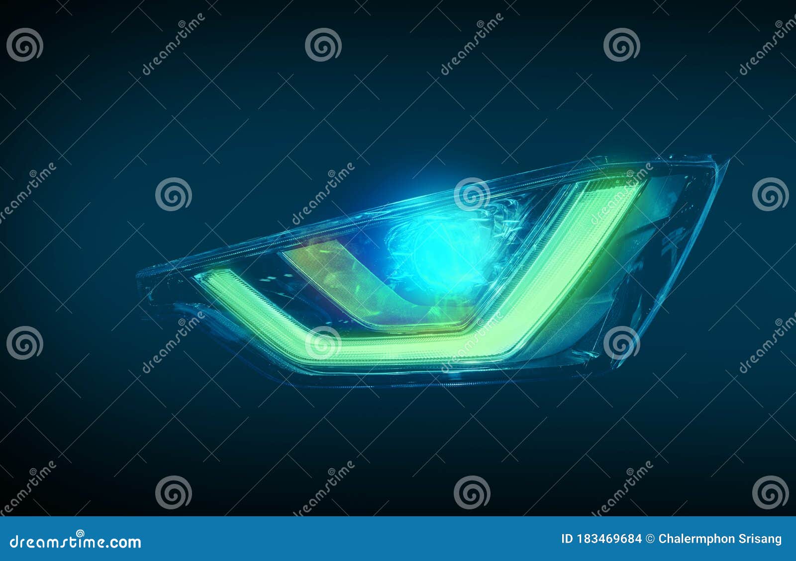 Car Headlight Technology White Car Led System Stock Photo - Image of ...