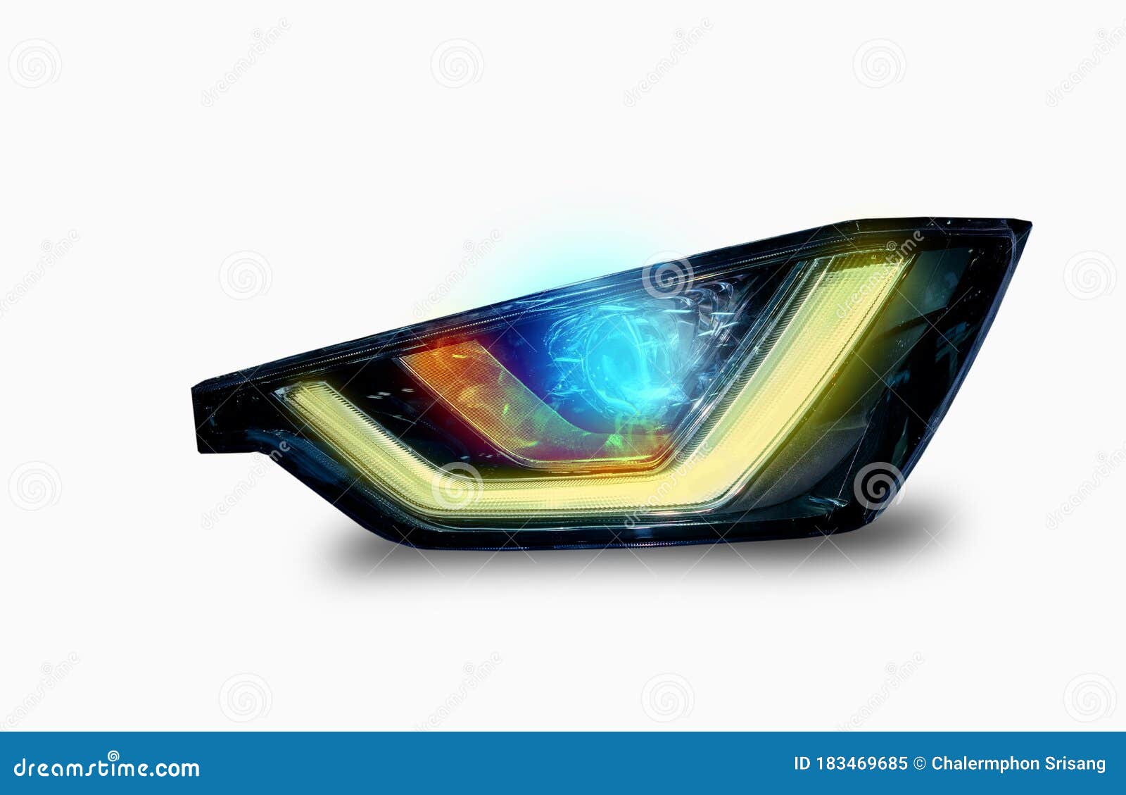 Car Headlight Technology White Car Led System Stock Image - Image of ...