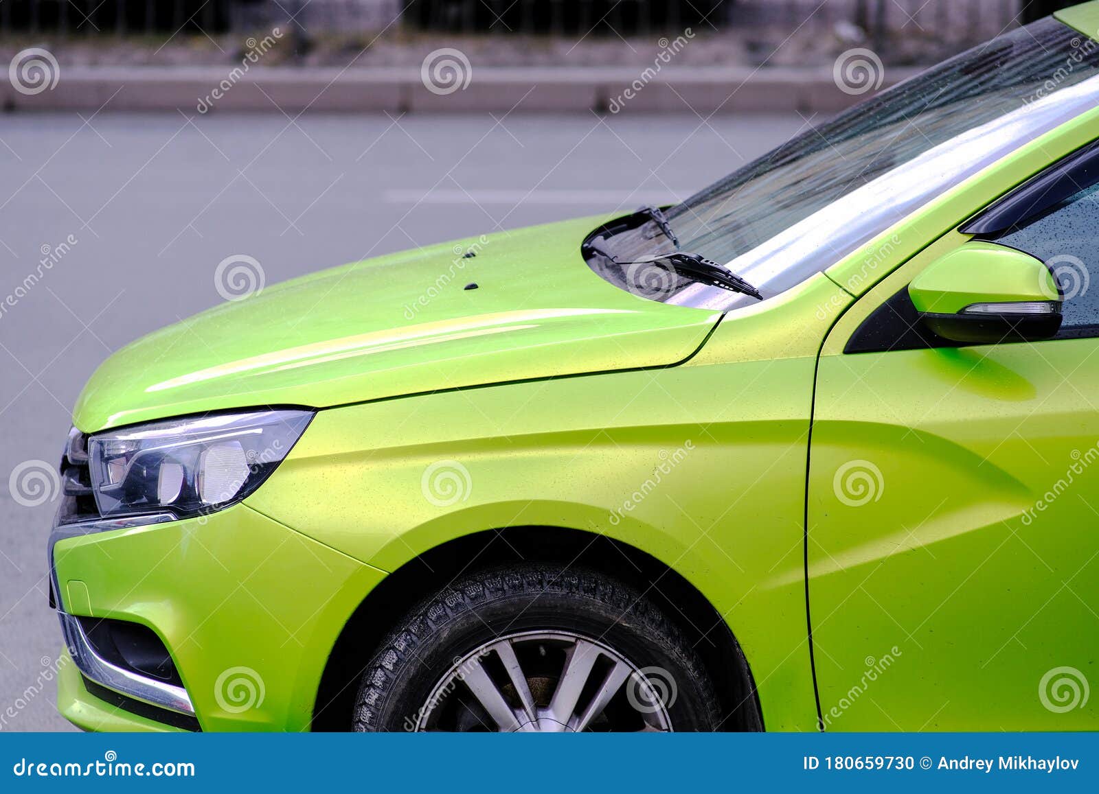 Car Headlights Close-up. Close-up of the Front of the Car. Abstract ...