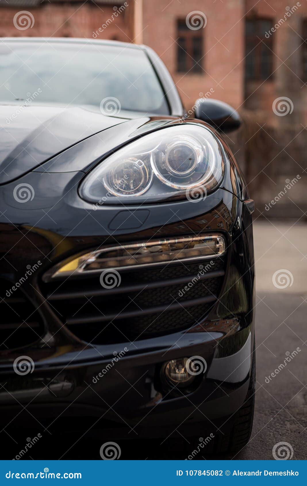 Car Headlights. Exterior Detail Editorial Photography - Image of dark ...