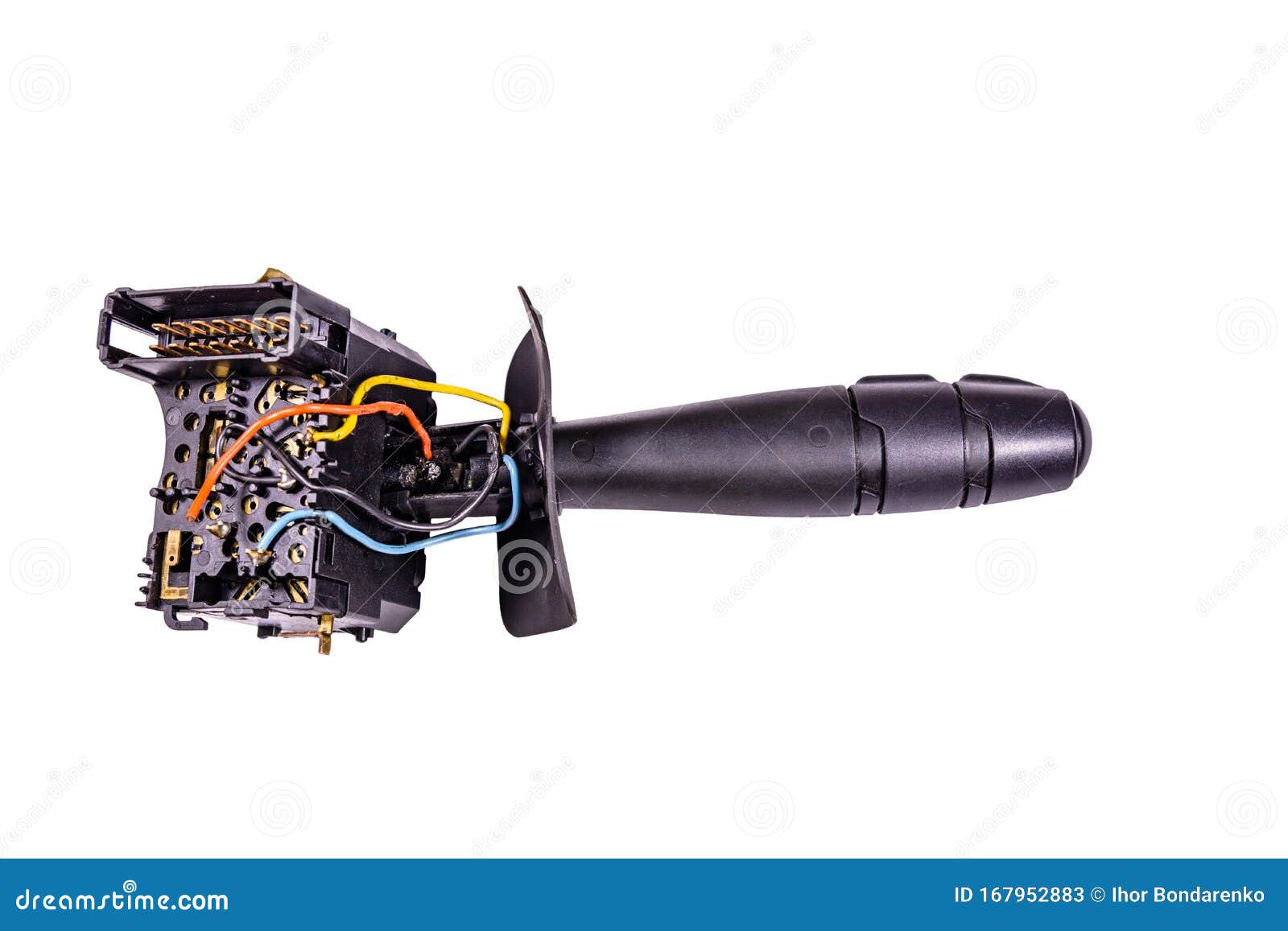 Car Headlights or Windshield Wipers Switch Isolated on a White ...