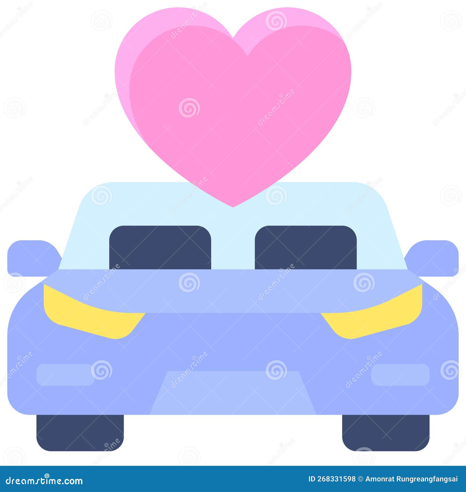Car with Heart Icon, Valentines Day Related Vector Stock Vector ...