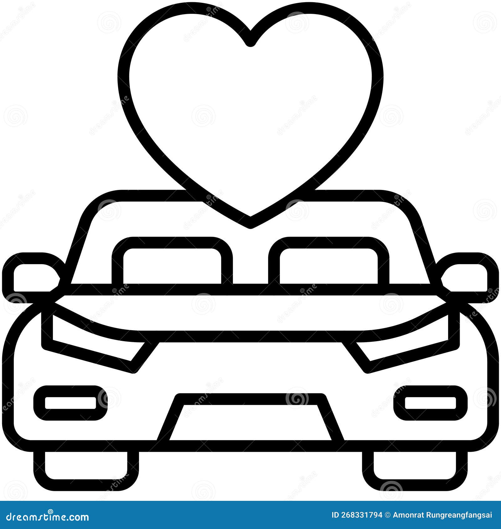 Car with Heart Icon, Valentines Day Related Vector Stock Vector ...