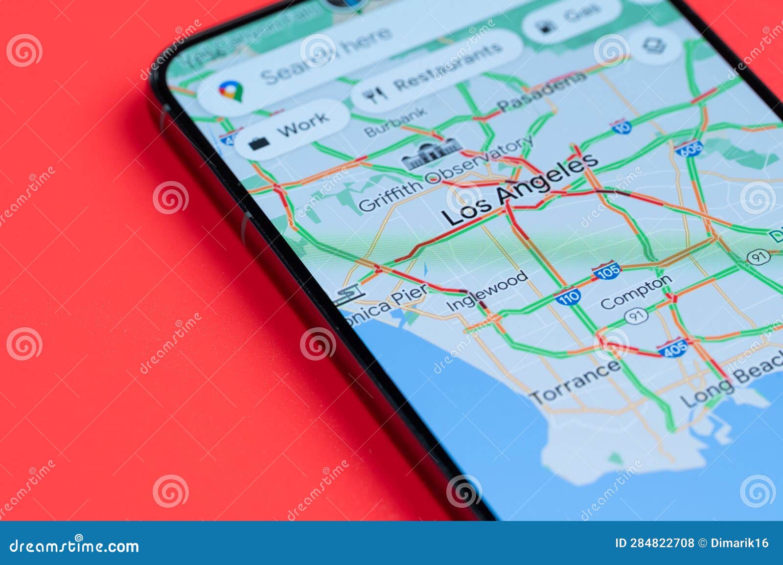 Car Heavy Traffic in Los Angeles Editorial Stock Photo - Image of ...