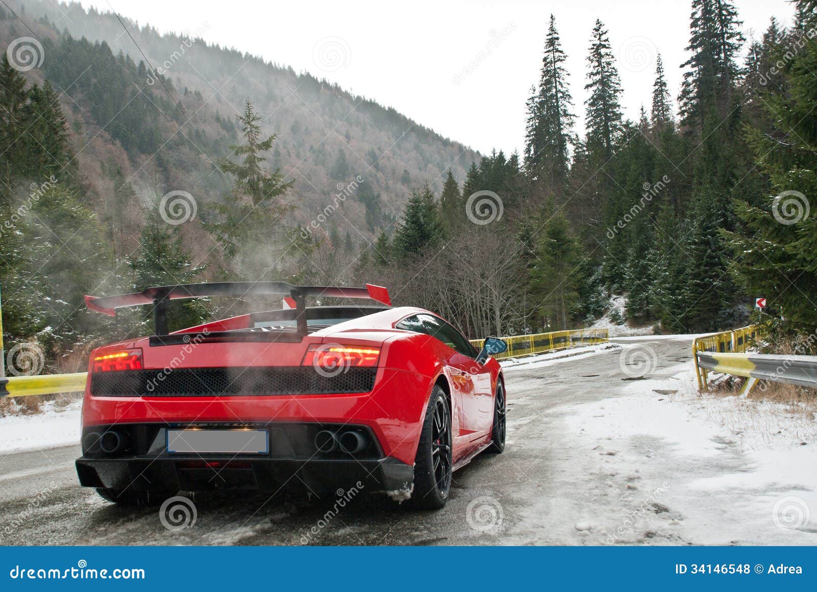 High Speed Car on a Mountain Landscape Stock Photo - Image of auto ...