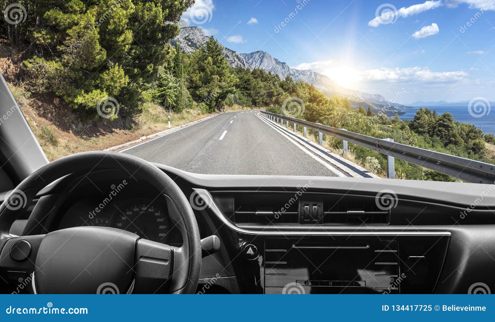 Car on the highway. stock image. Image of inside, hand - 134417725