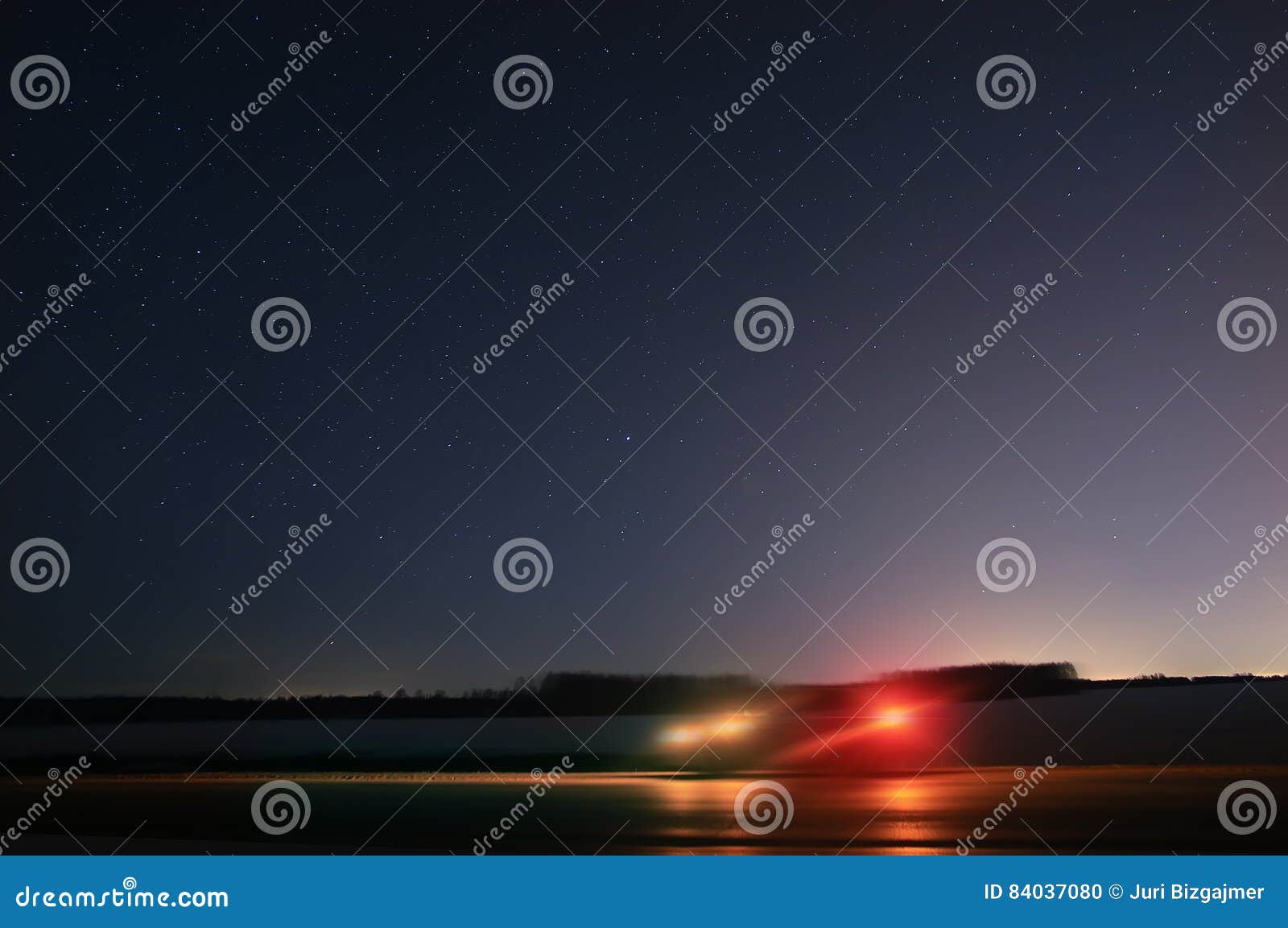 Car on the Highway Starry Night Stock Photo - Image of illuminated ...