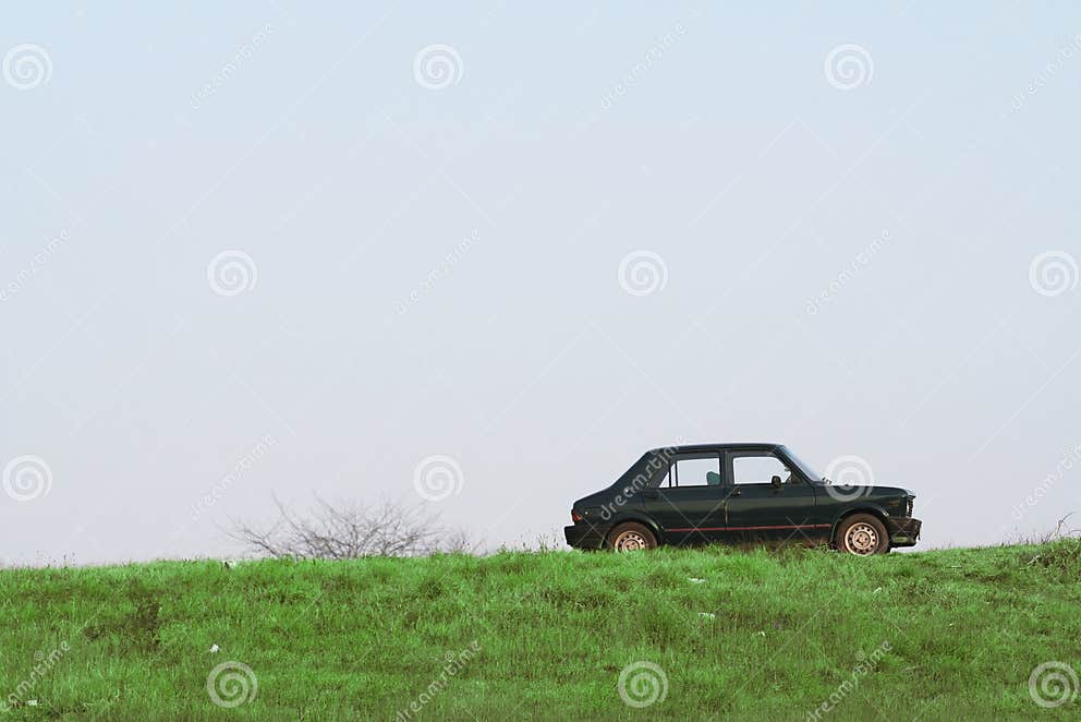 Car on hill stock image. Image of nature, scenery, landscape - 1664287