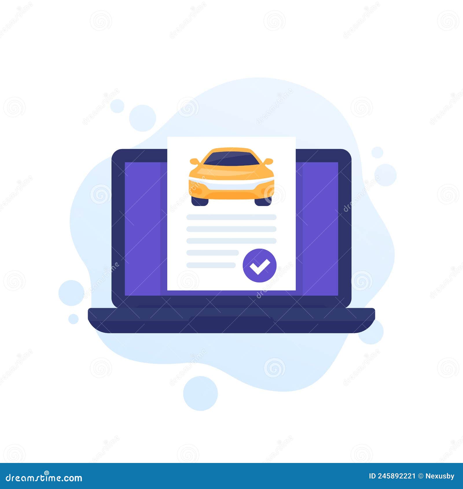 Car History Report On White Background. Online Check Symbol. Car ...