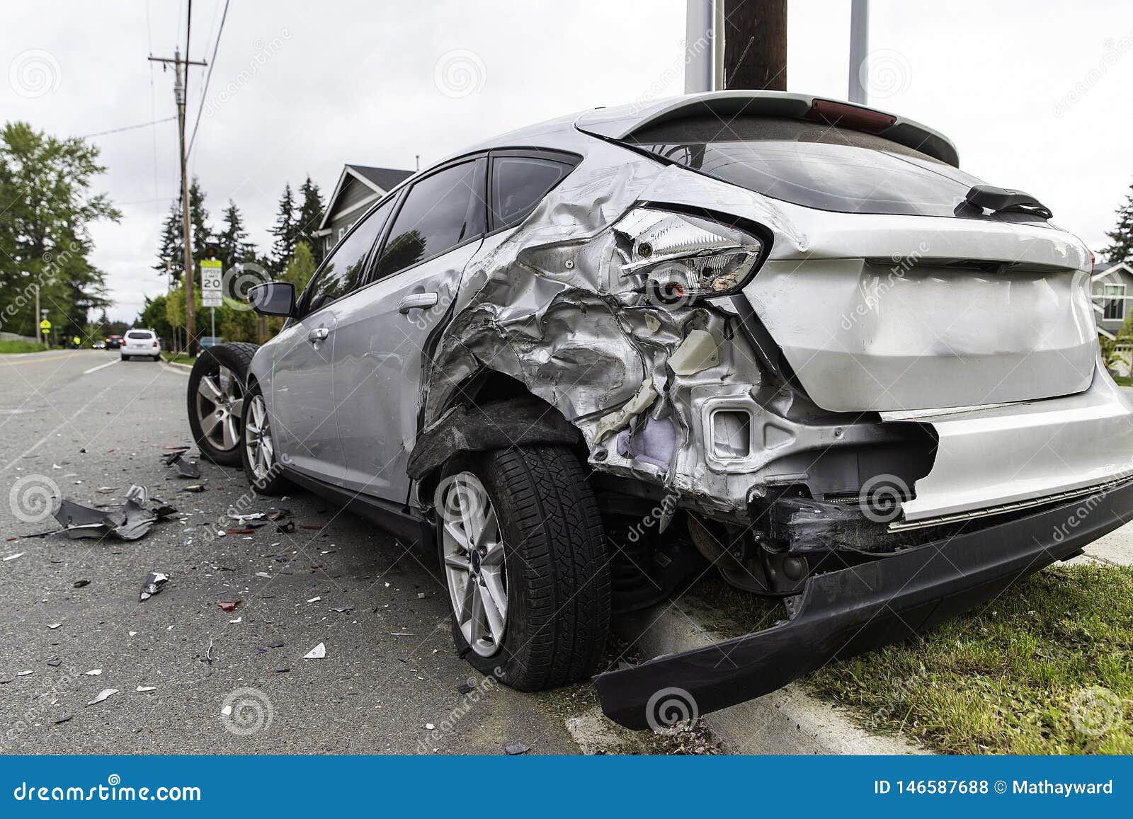 View from Behind of a Car Crash Editorial Stock Photo - Image of repair ...