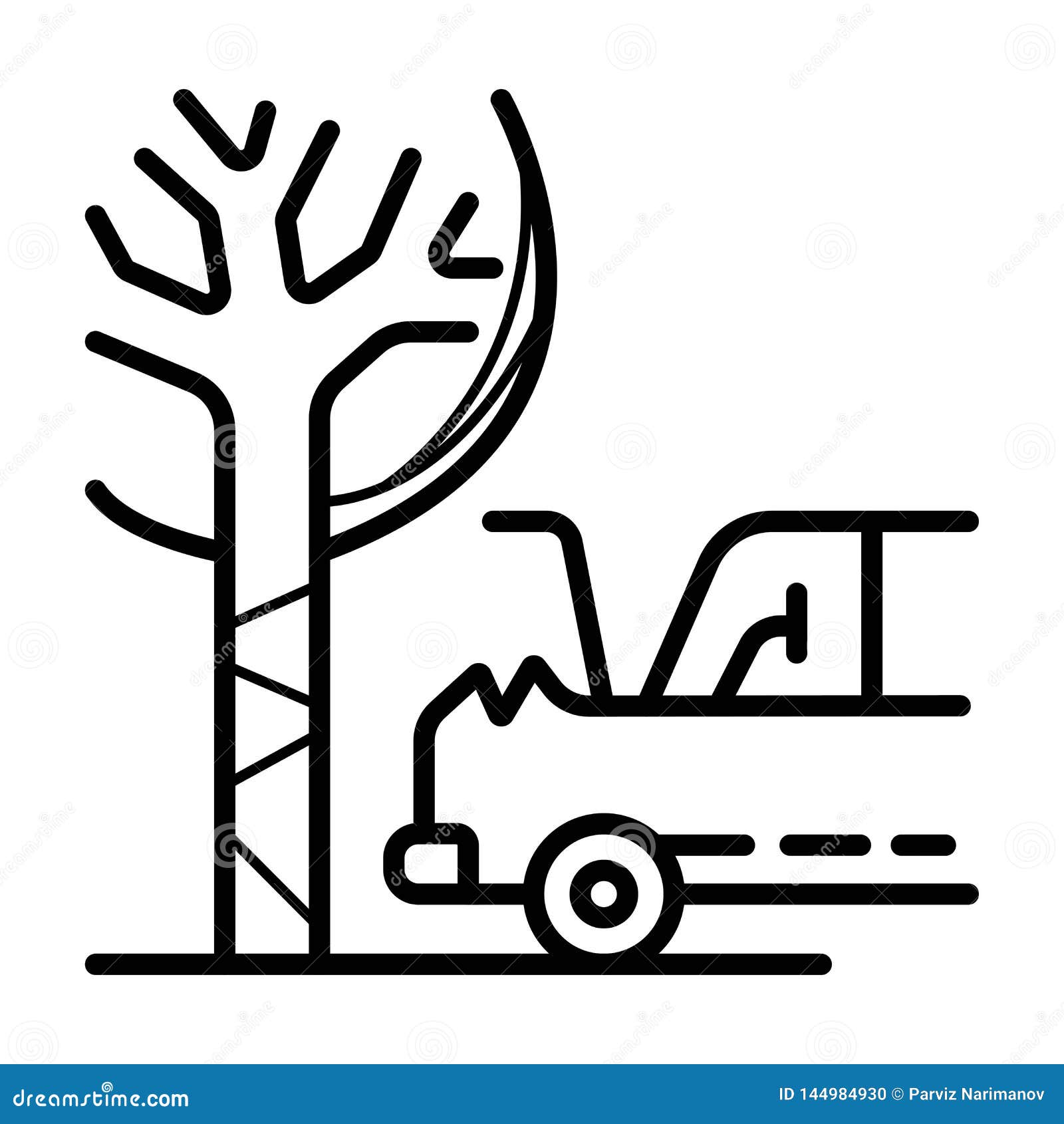 The Car Hit the Tree. Accident Stock Vector - Illustration of damage ...
