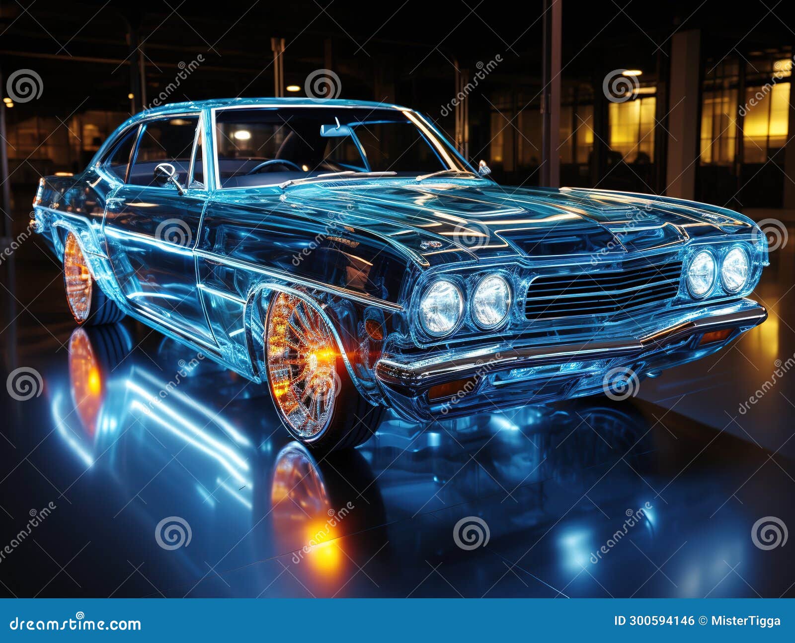 Car Hologram. Car Concept in the Form of 3d Drawing. Car Visualization ...