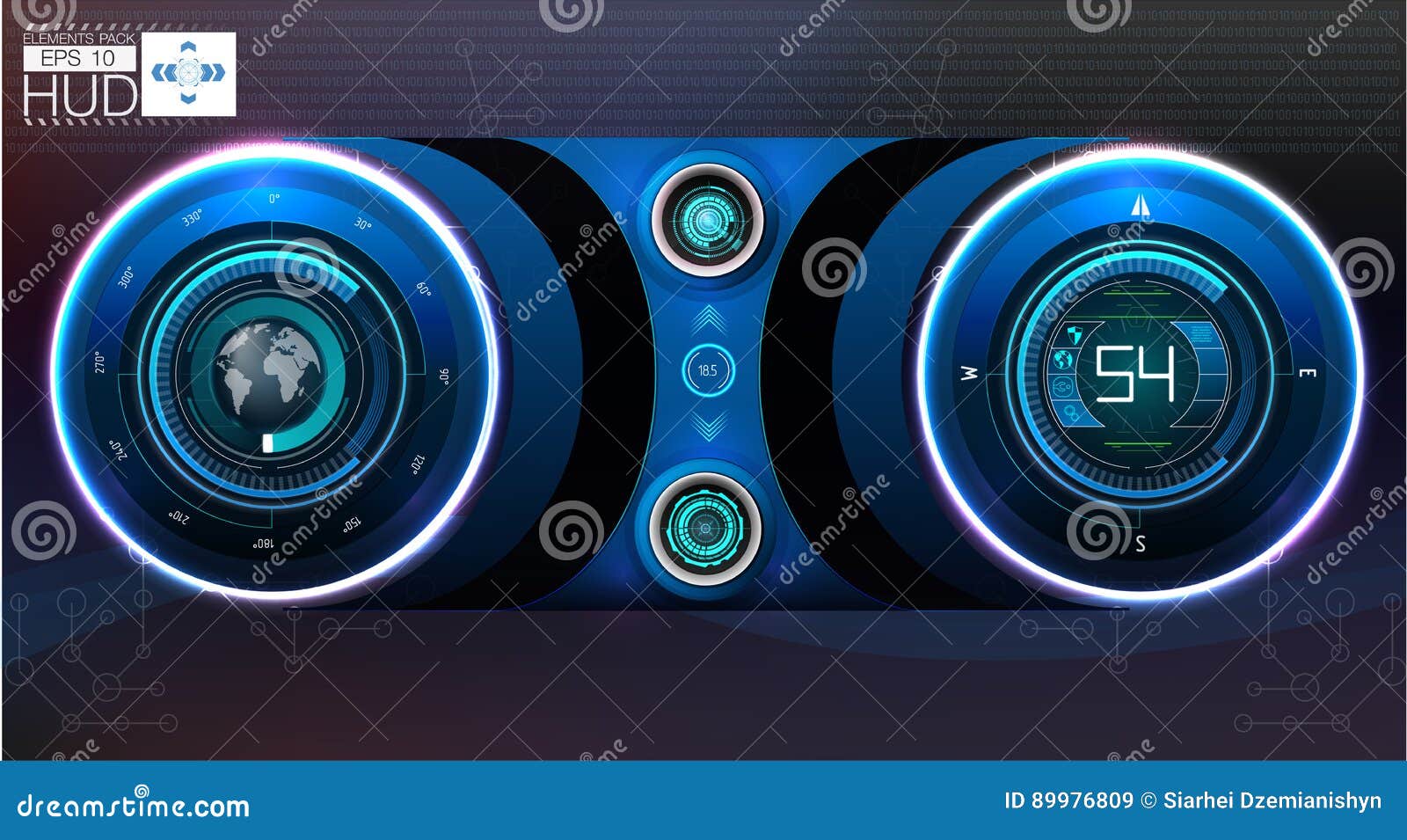 Car HUD Dashboard. Abstract Virtual Graphic Touch User Interface Stock ...