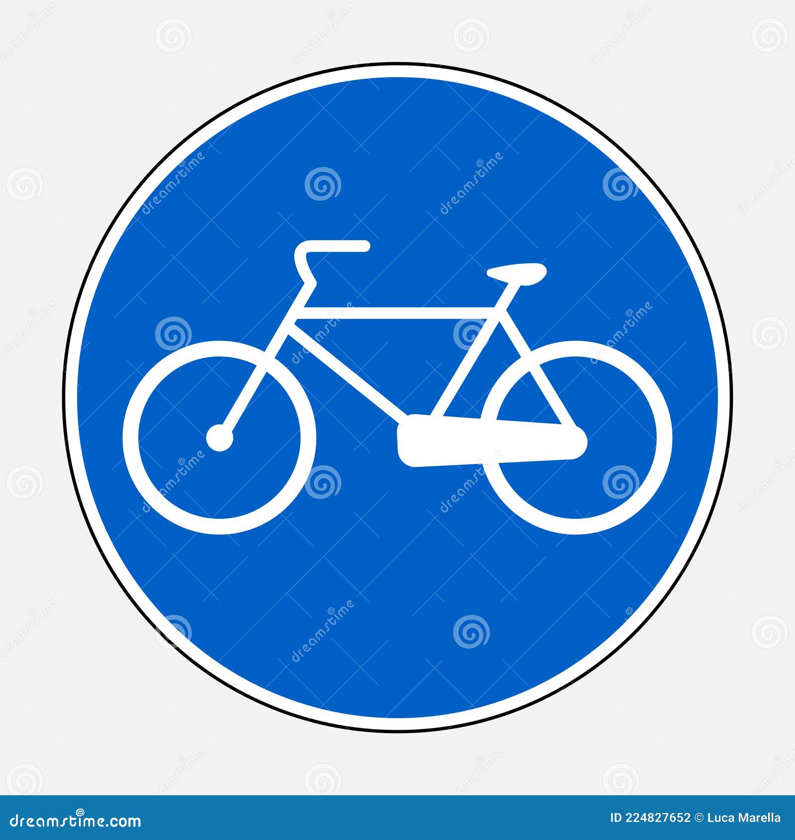 Bicycle lane road sign stock vector. Illustration of route - 224827652