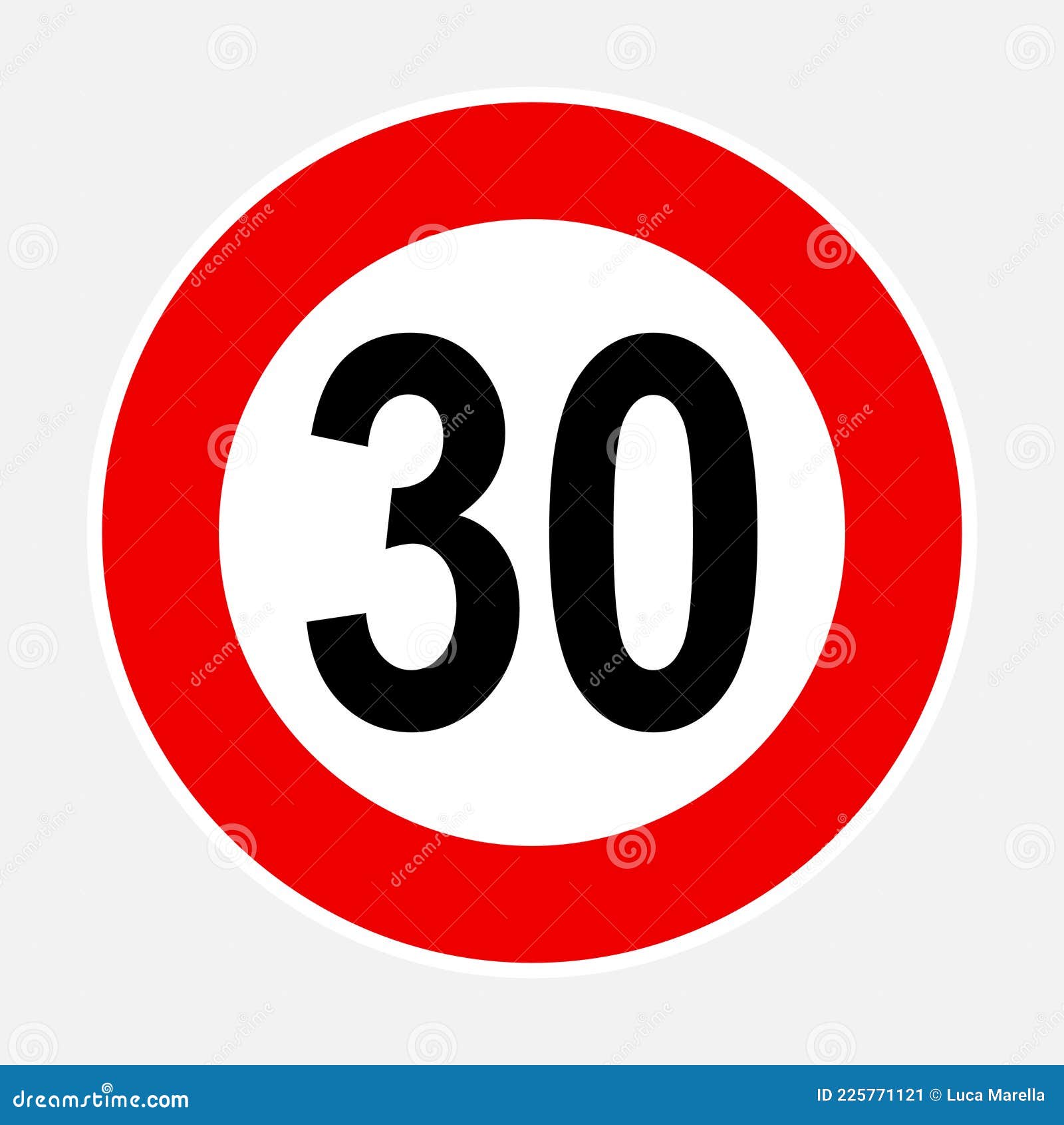 30 max speed road sign stock vector. Illustration of europe - 225771121