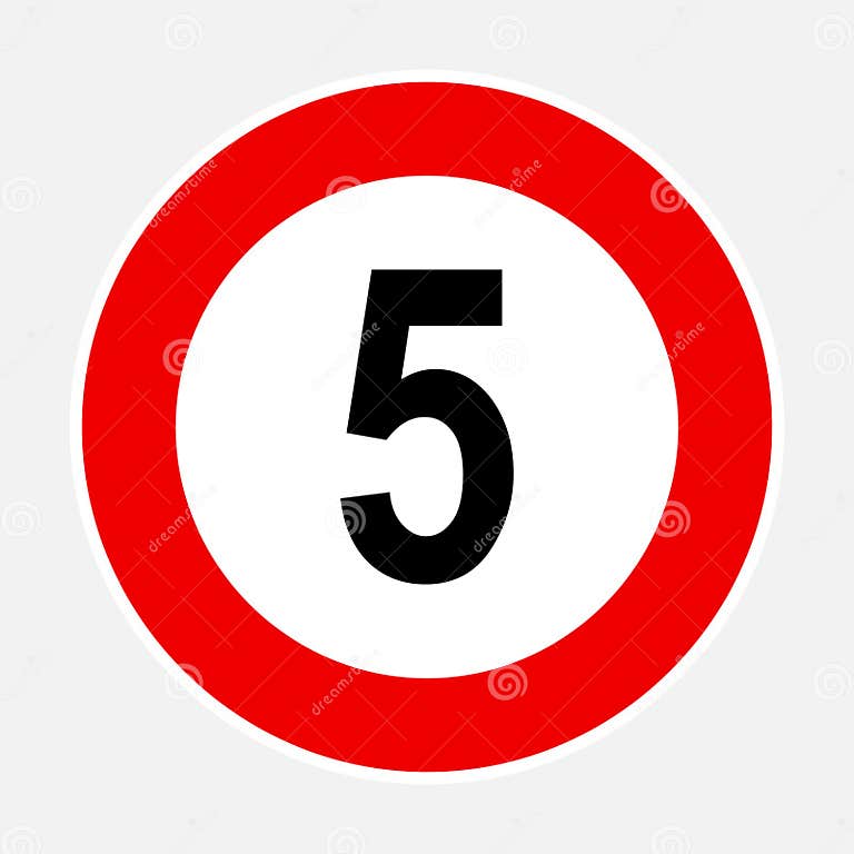 5 max speed road sign stock vector. Illustration of fast - 227149894