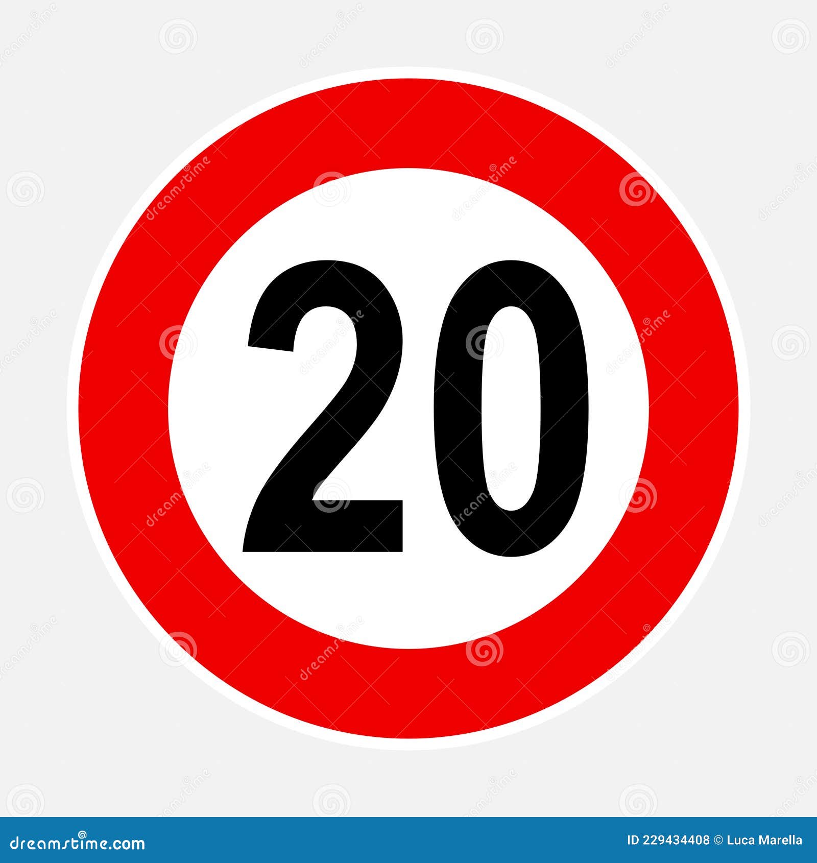 20 max speed road sign stock vector. Illustration of limited - 229434408