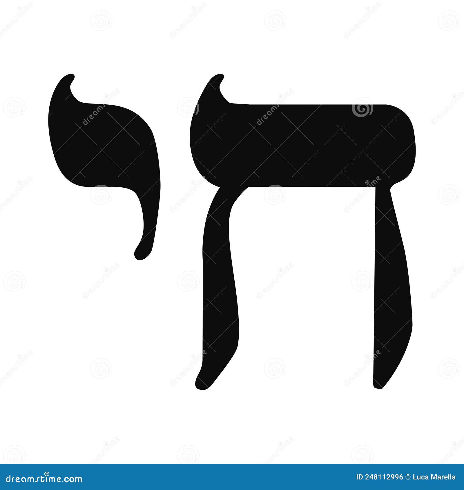 Hebrew chai icon - PNG stock photo. Illustration of design - 248112996