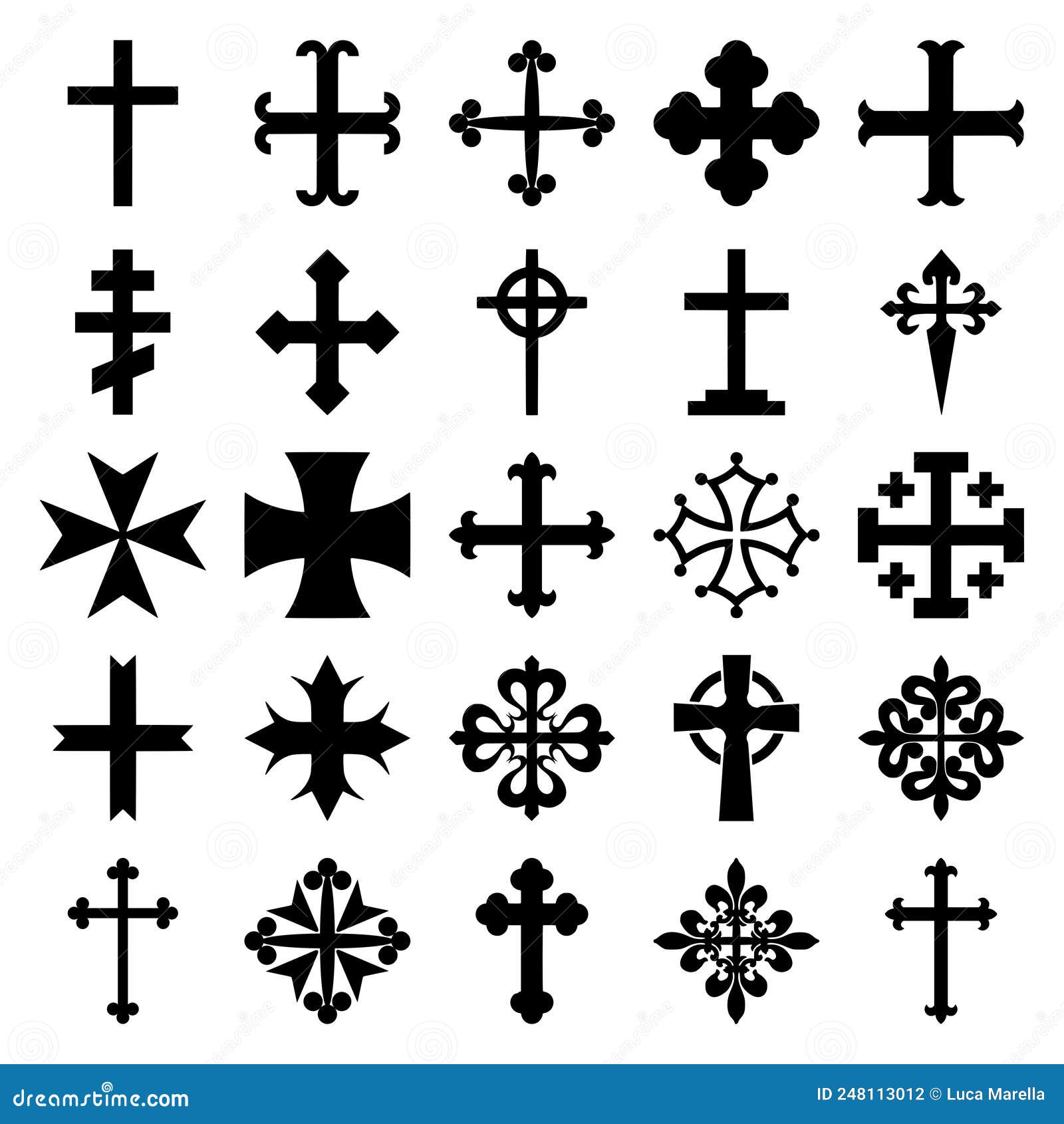 Heraldic Crosses Icons Collection Isolated - PNG Stock Photo ...
