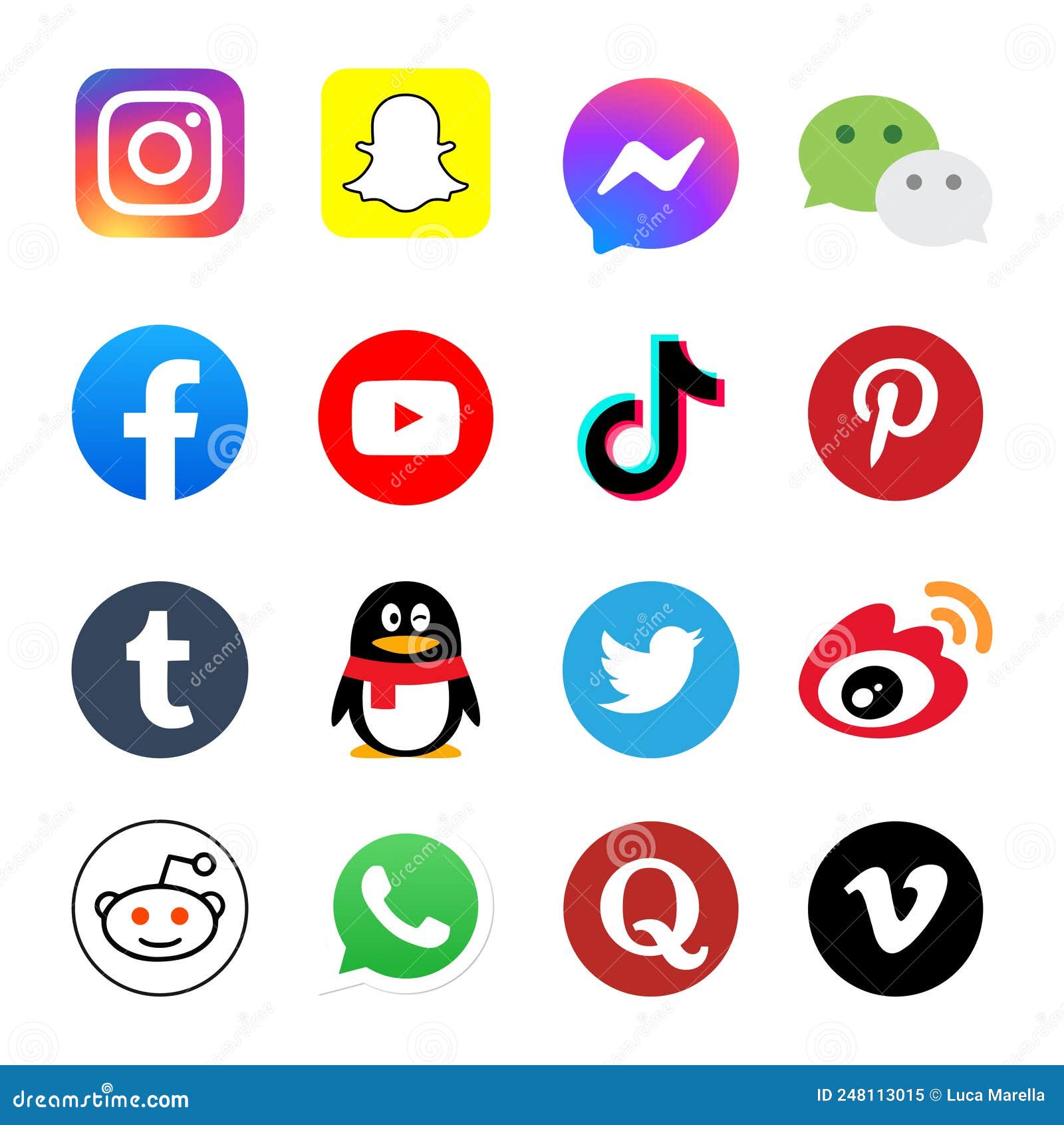 Social Networks Icons Vector Collection - PNG Editorial Image ...