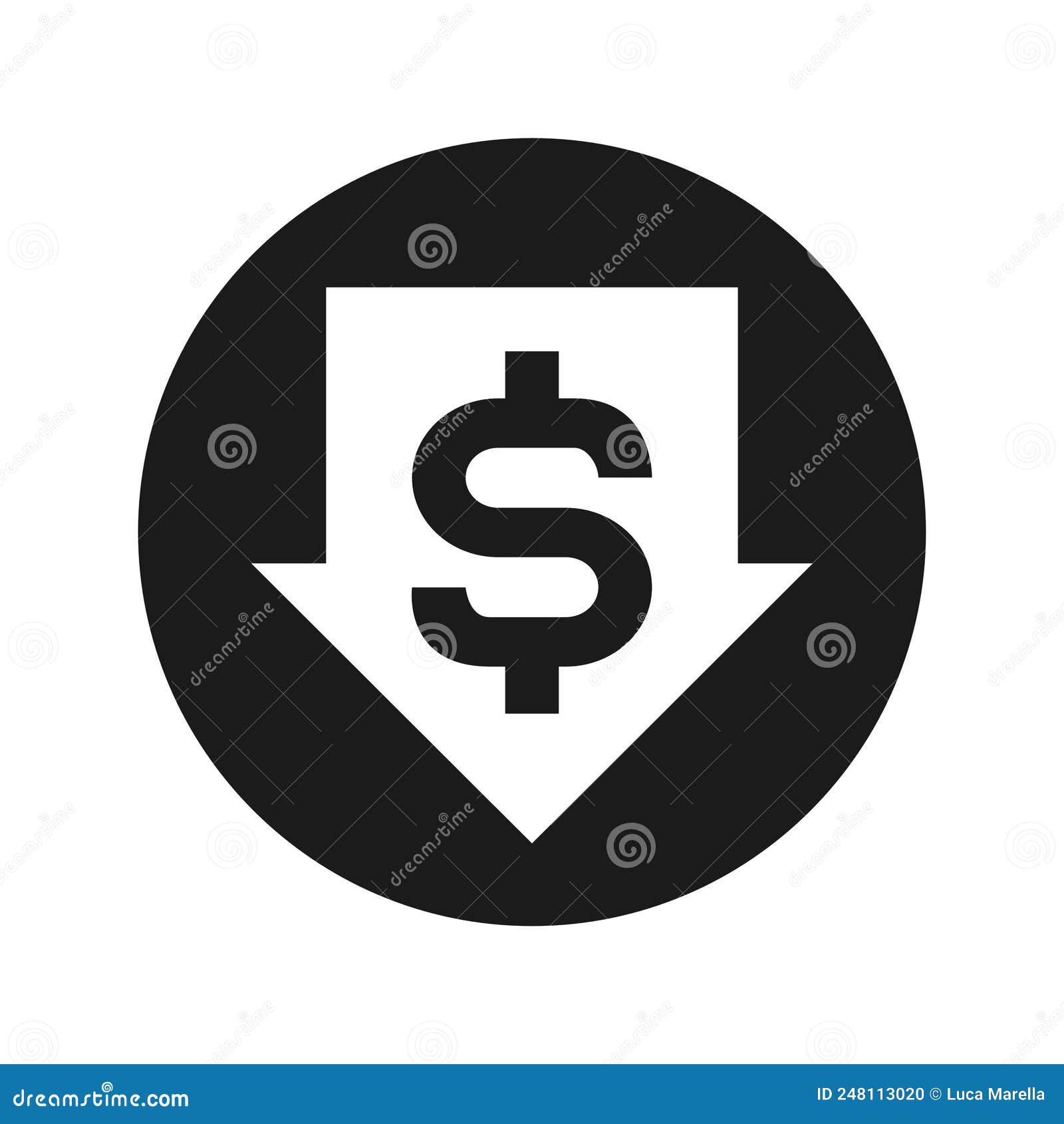 American Dollar Value Decrease Button - PNG Stock Photo - Illustration ...