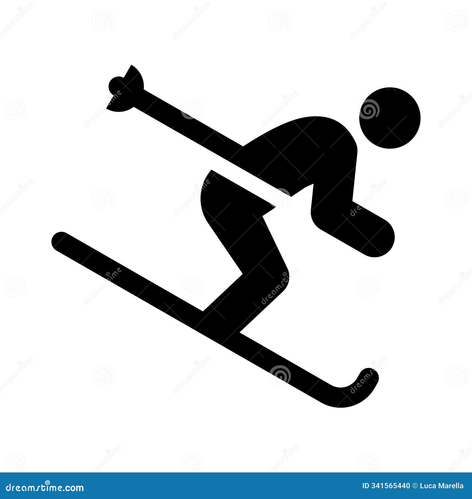 Alpine Skiing Downhill Slalom Vector Icon Stock Illustration ...