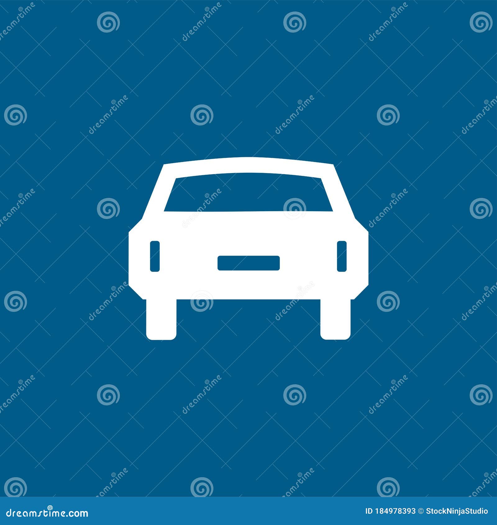 Car Icon on Blue Background. Blue Flat Style Vector Illustration Stock ...