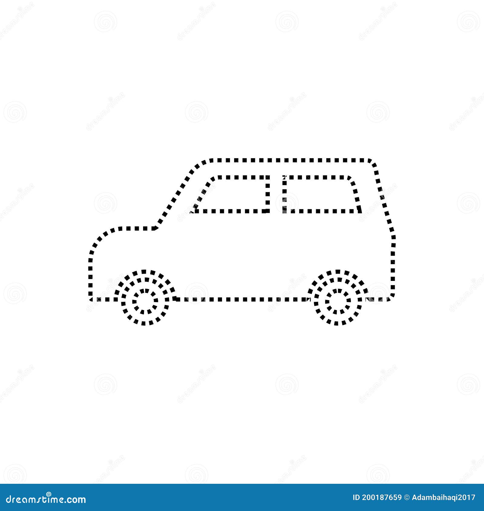 Car Icon with Broken Line Style Stock Vector - Illustration of crash ...