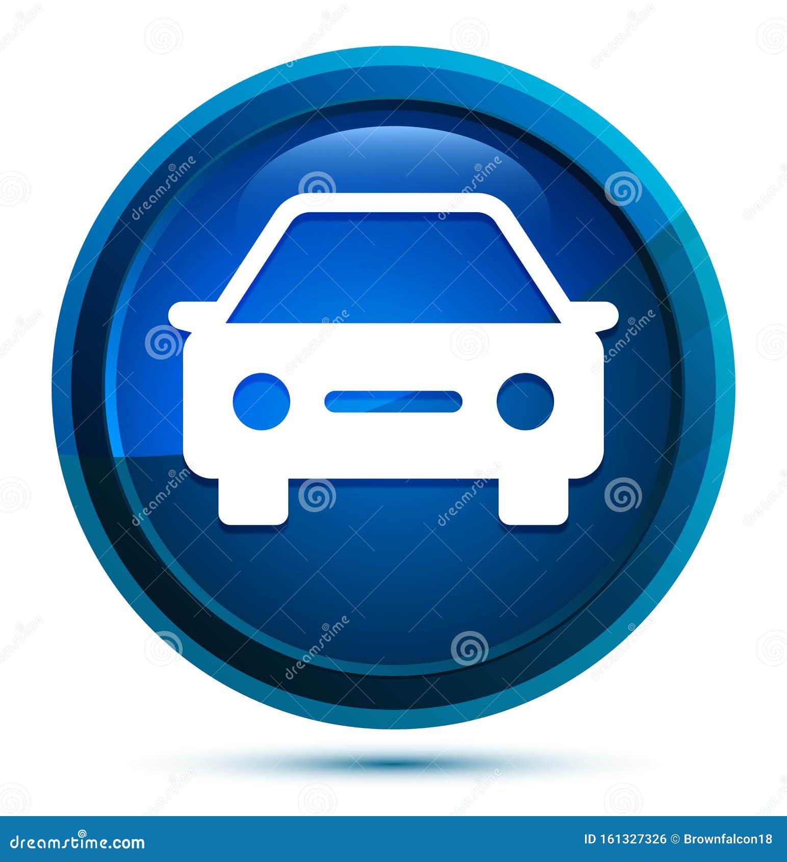 Car Icon Elegant Blue Round Button Illustration Stock Vector ...