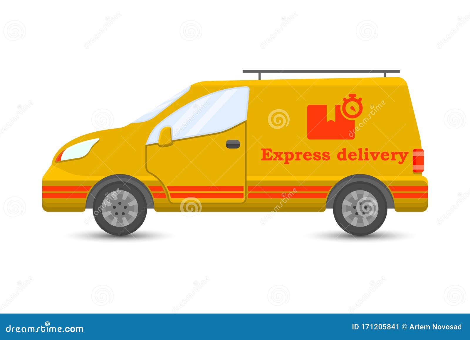 Car Icon for Express Cargo Delivery. Cartoon Performance. Isolated ...