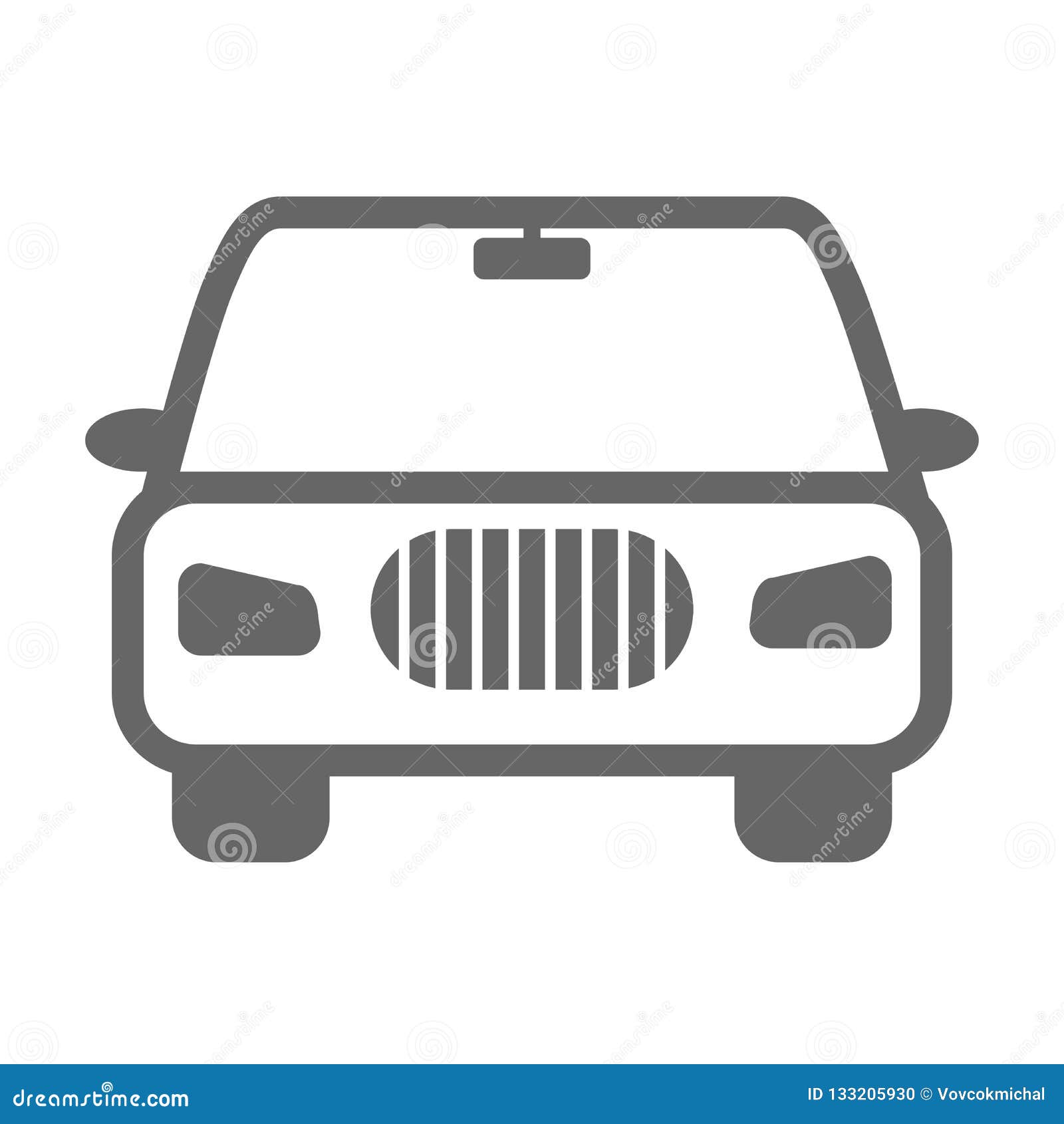 Car icon from the front stock vector. Illustration of identity - 133205930