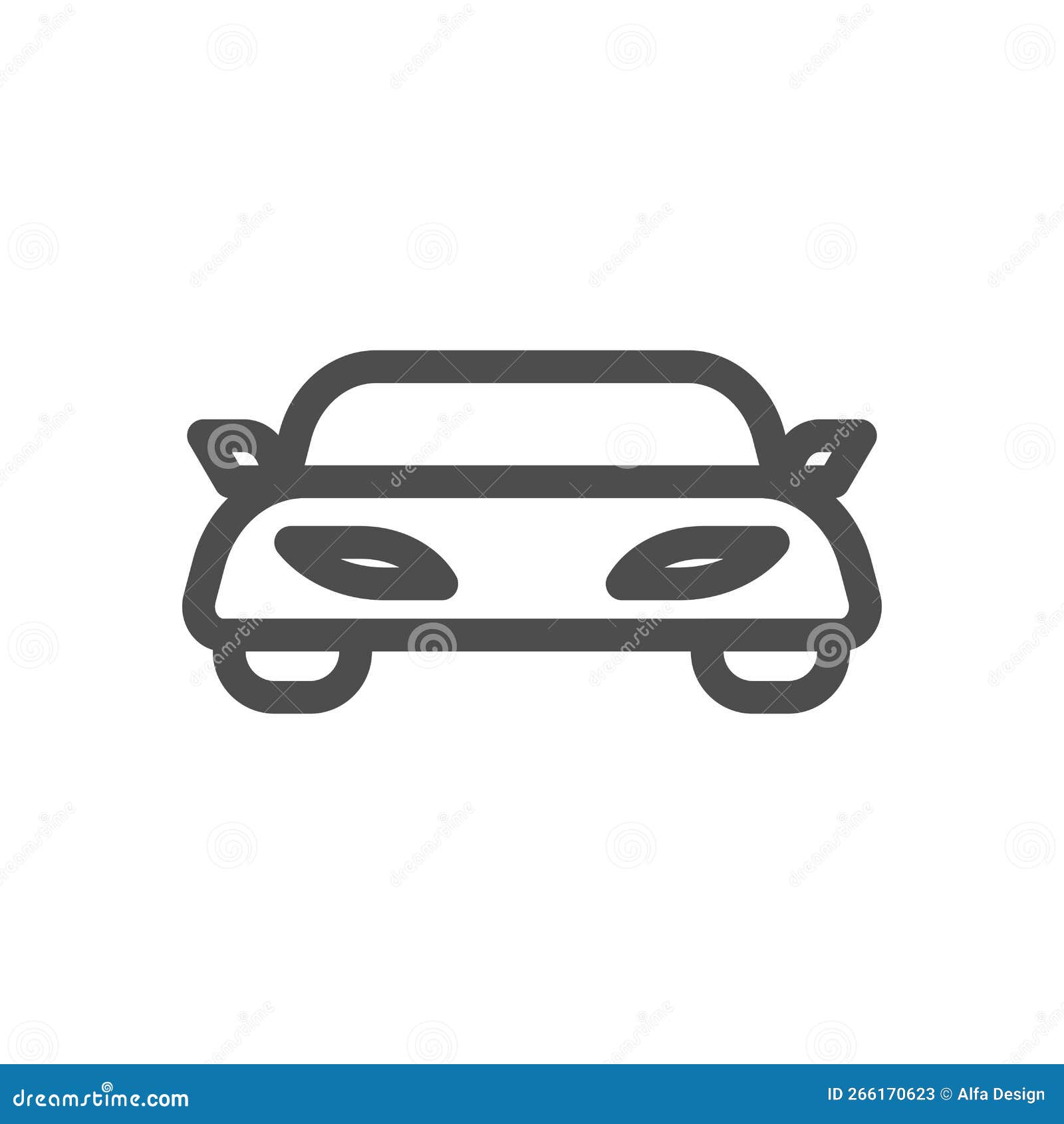 Car icon in front view stock illustration. Illustration of design ...