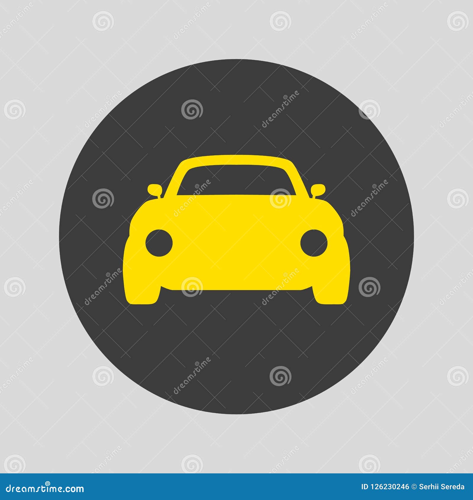 Car Icon on Gray Background. Stock Illustration - Illustration of ...