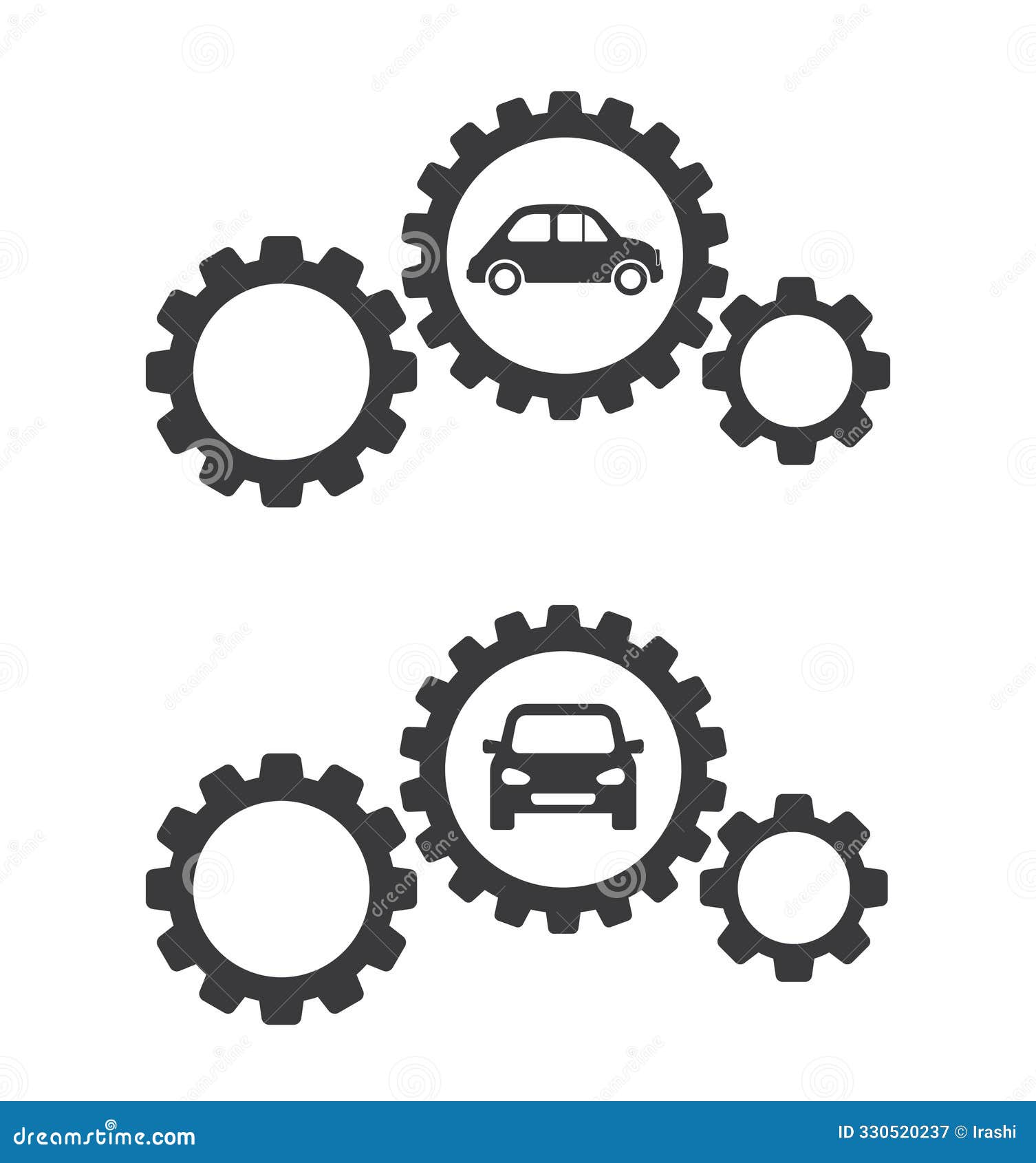 Car icon inside cogs stock vector. Illustration of maintenance - 330520237