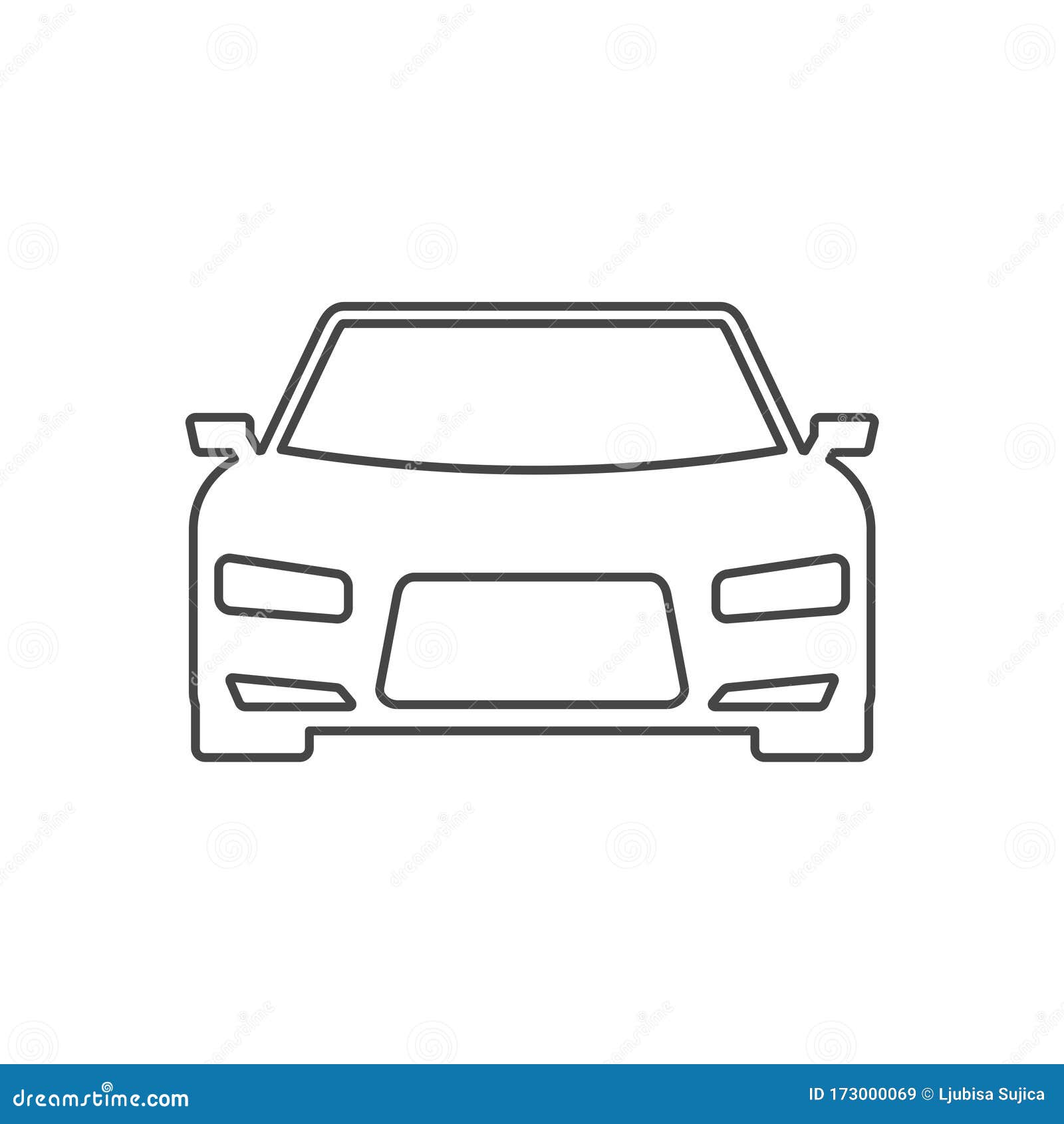 Car icon, line icon stock vector. Illustration of cars - 173000069