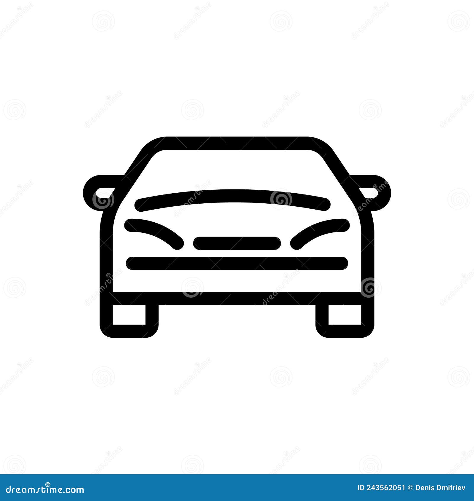 Car Icon. Linear Car Style for User Interface, Web-design. Front View ...