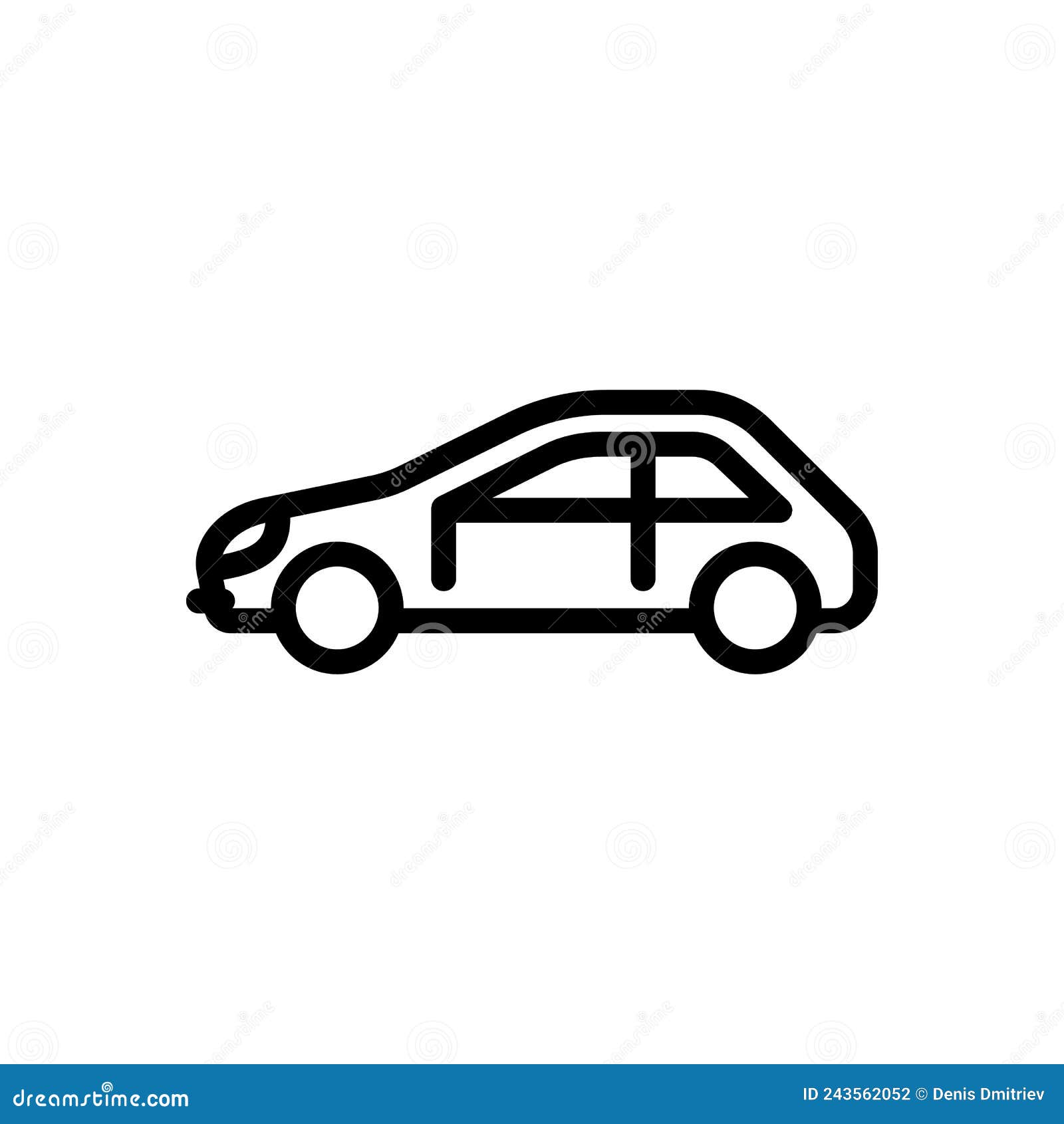 Car Icon. Linear Car Style for User Interface, Web-design. Side View ...