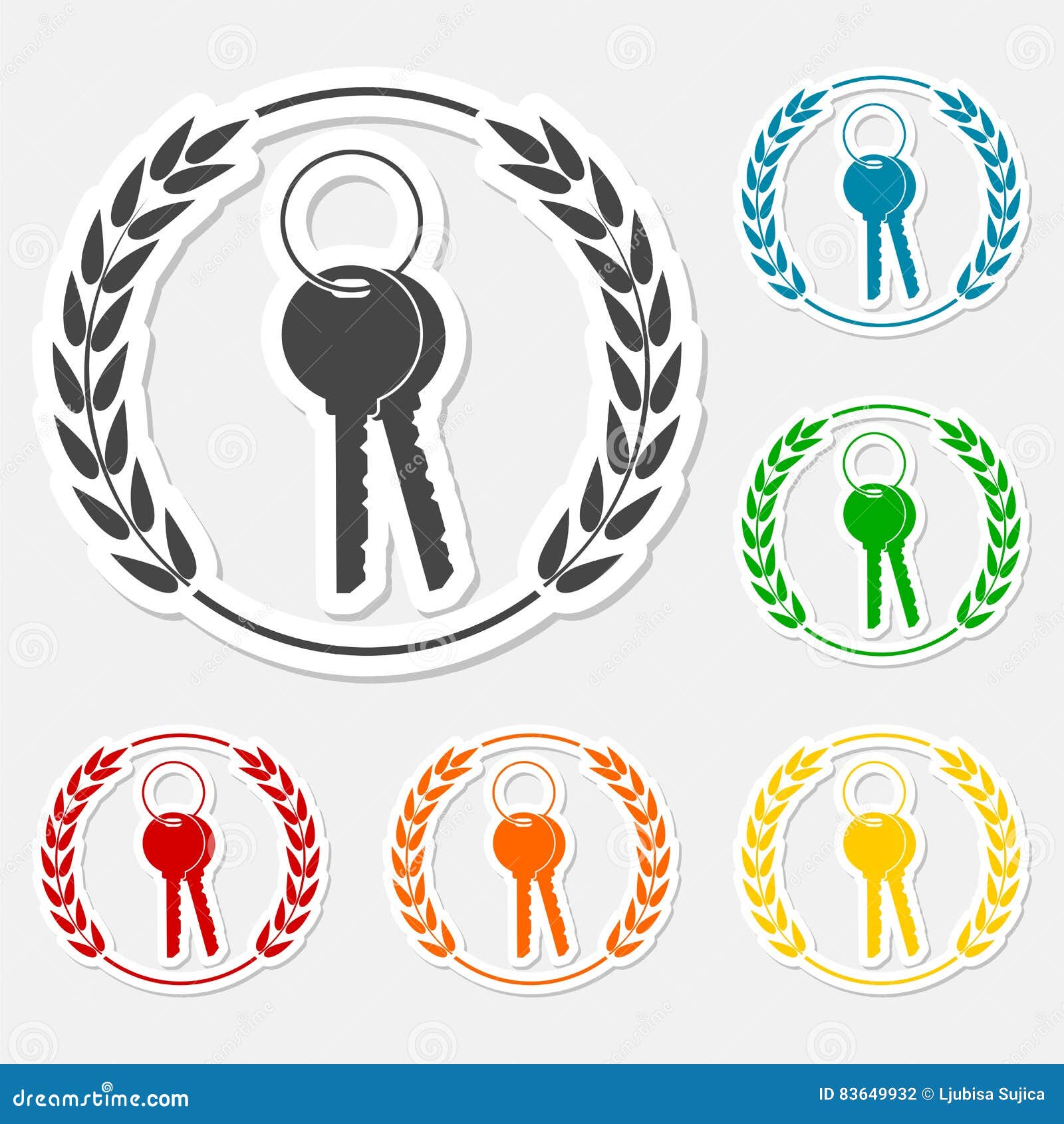 Car Icon Pictogram Sticker Set Stock Vector - Illustration of lock ...