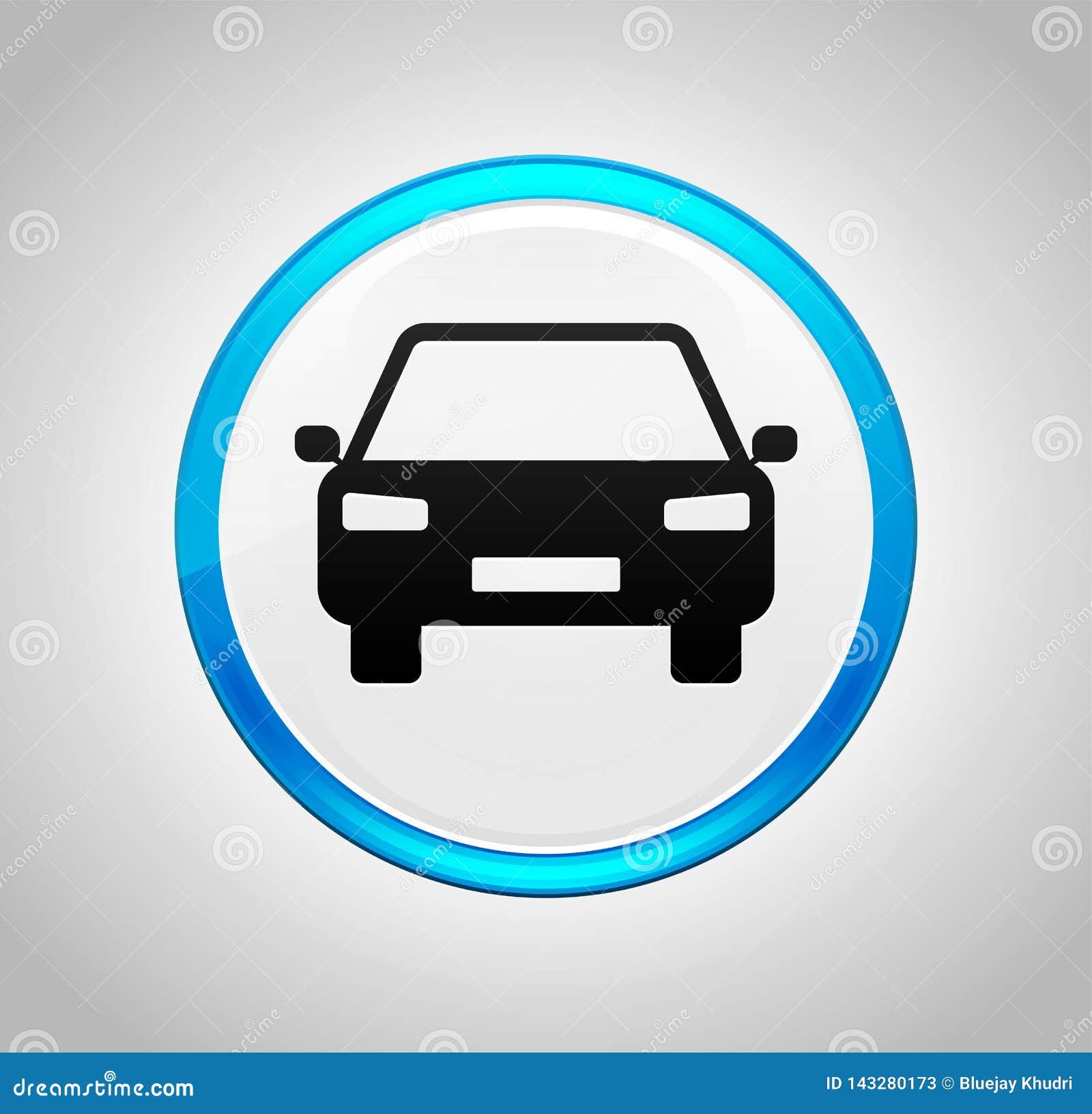 Car Icon Round Blue Push Button Stock Illustration - Illustration of ...