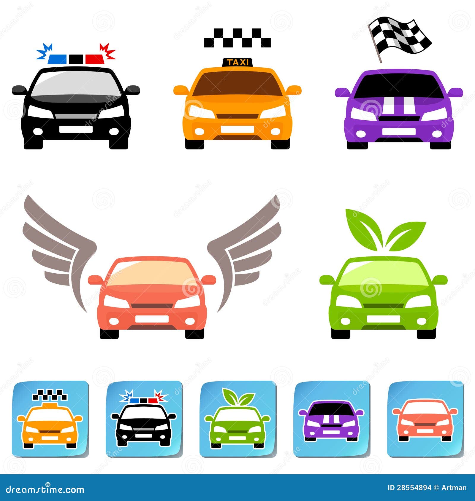 Car icon set stock vector. Illustration of label, automotive - 28554894